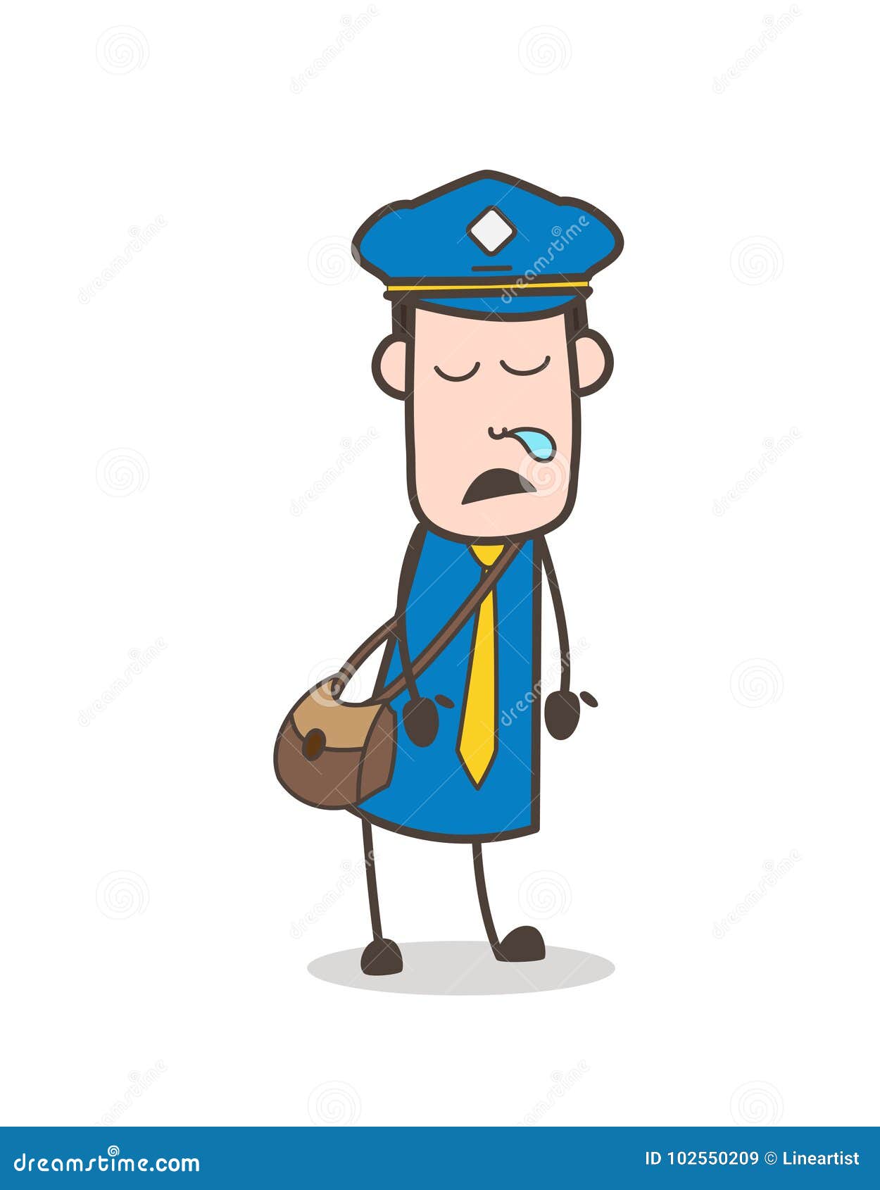 Tired Courier Robot Holding Cardboard Parcel Box Delivery Service ...