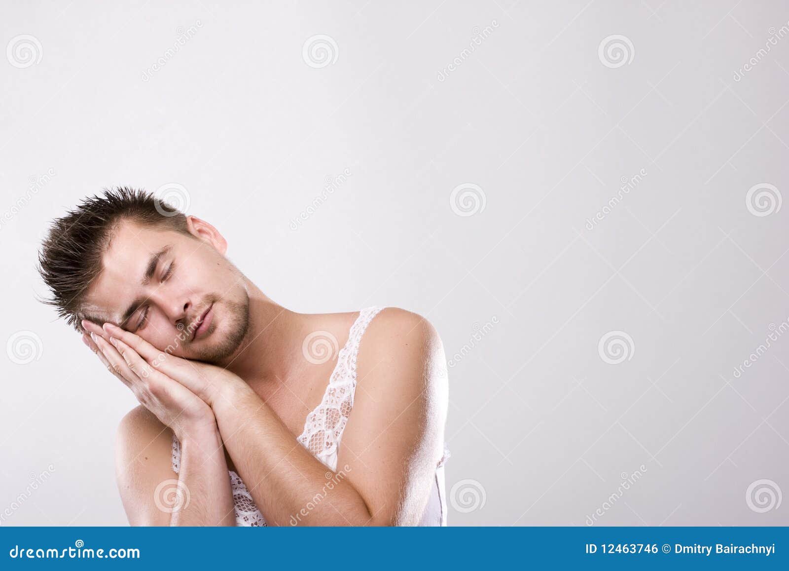 Tired man stock photo. Image of human, resting, pyjamas - 12463746