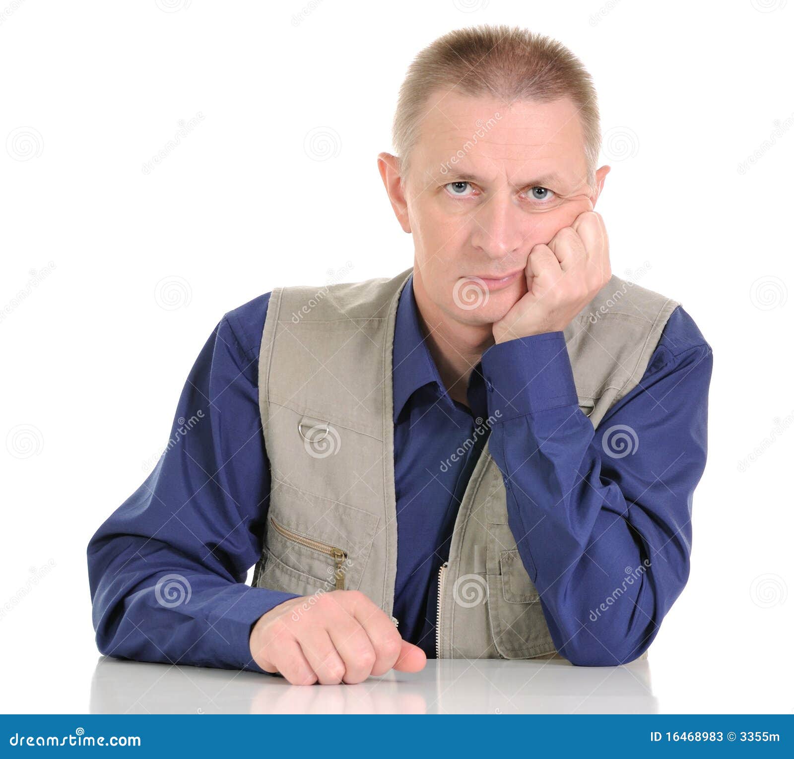 The tired man. stock image. Image of waiting, european - 16468983