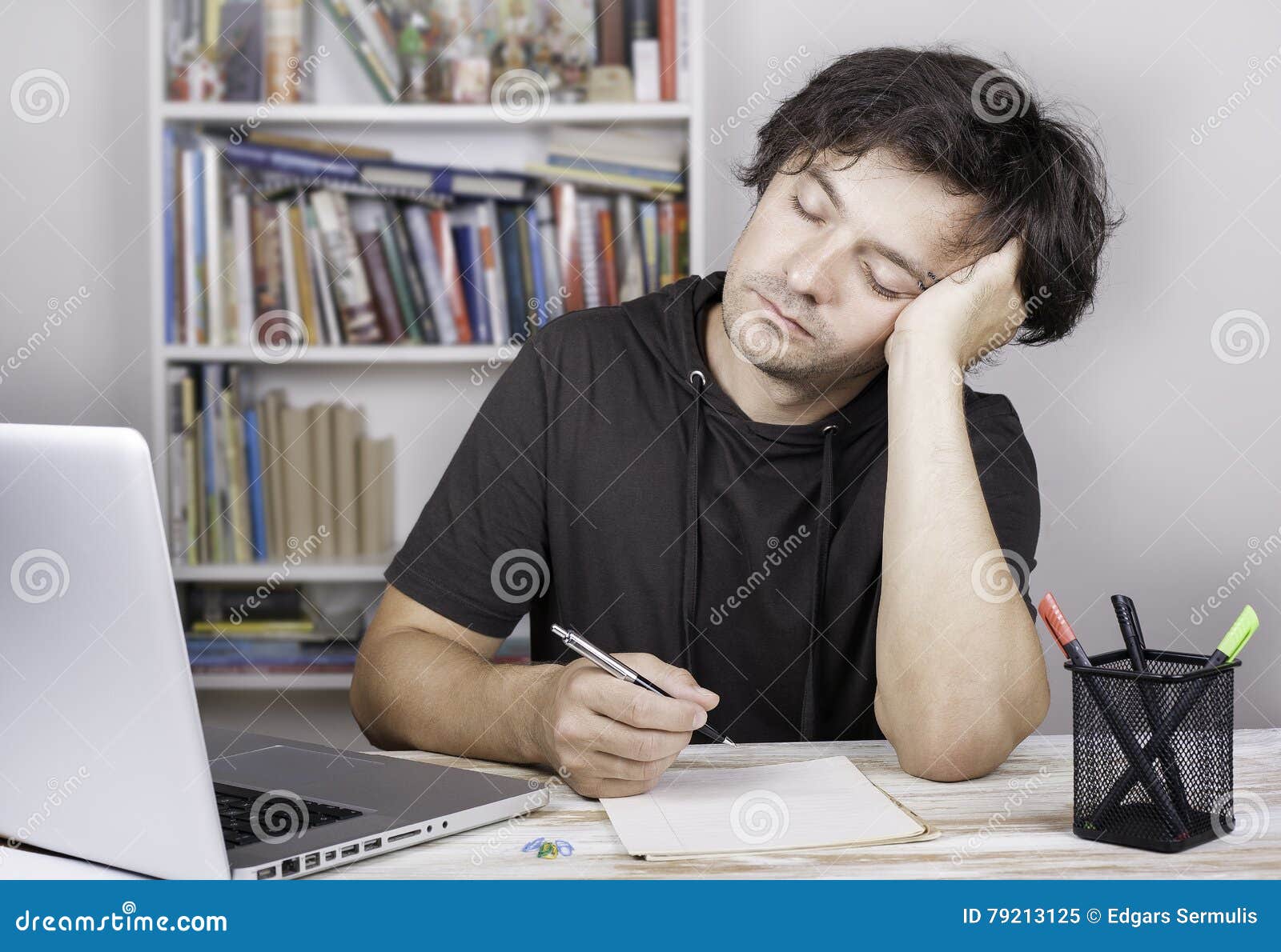 Tired Man Being Overloaded at Work Stock Image - Image of problem ...