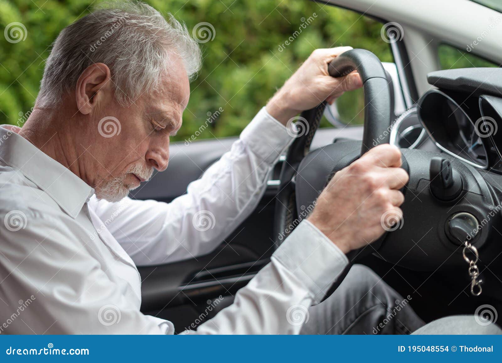 Tired Man Falling Asleep in Car Stock Photo - Image of drive, caucasian ...