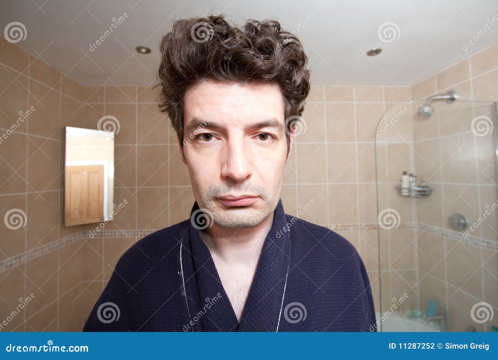 A Tired Man Looking in the Mirror Stock Photo - Image of morning, tired ...