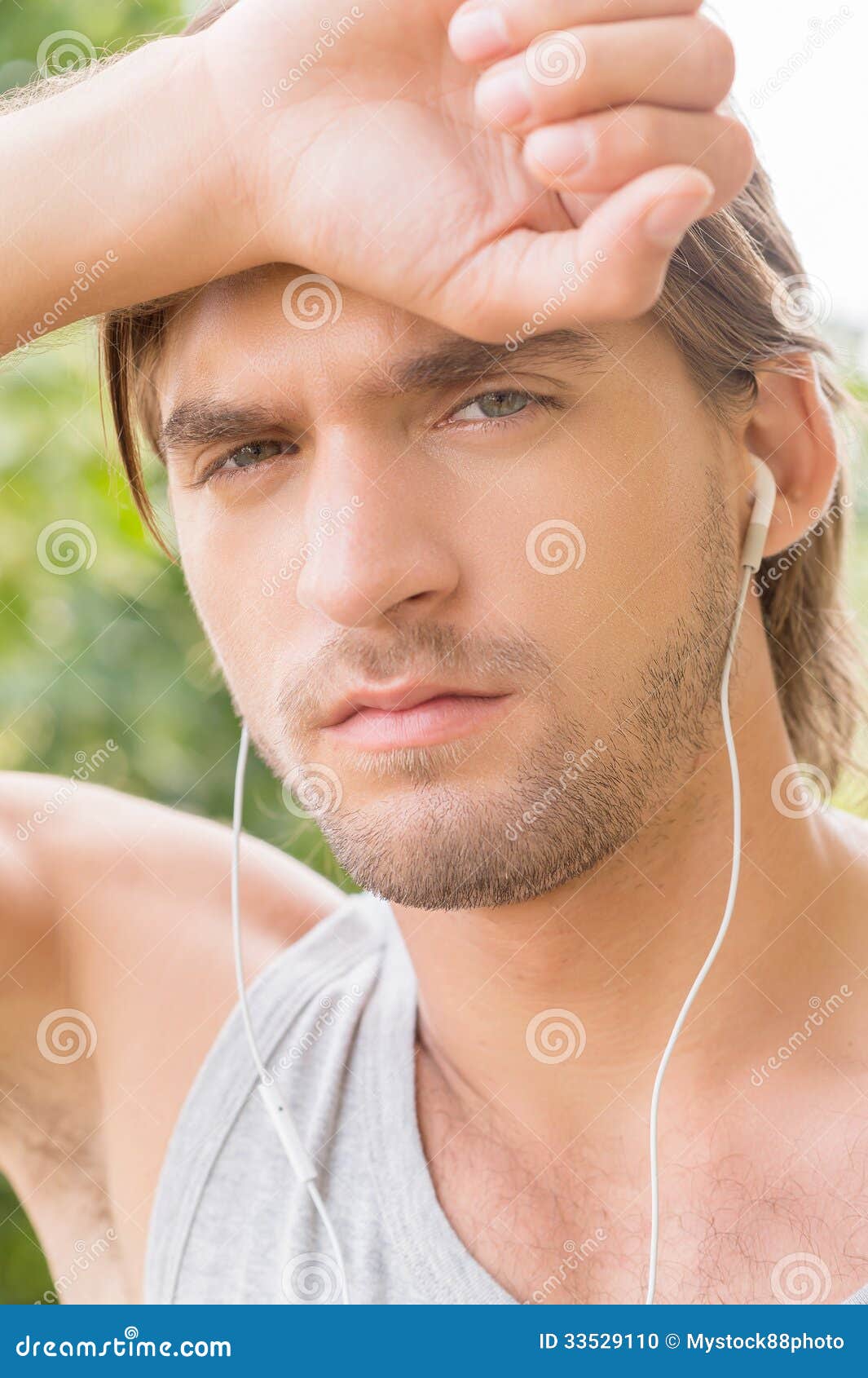 Tired man. stock photo. Image of outdoors, adult, serious - 33529110