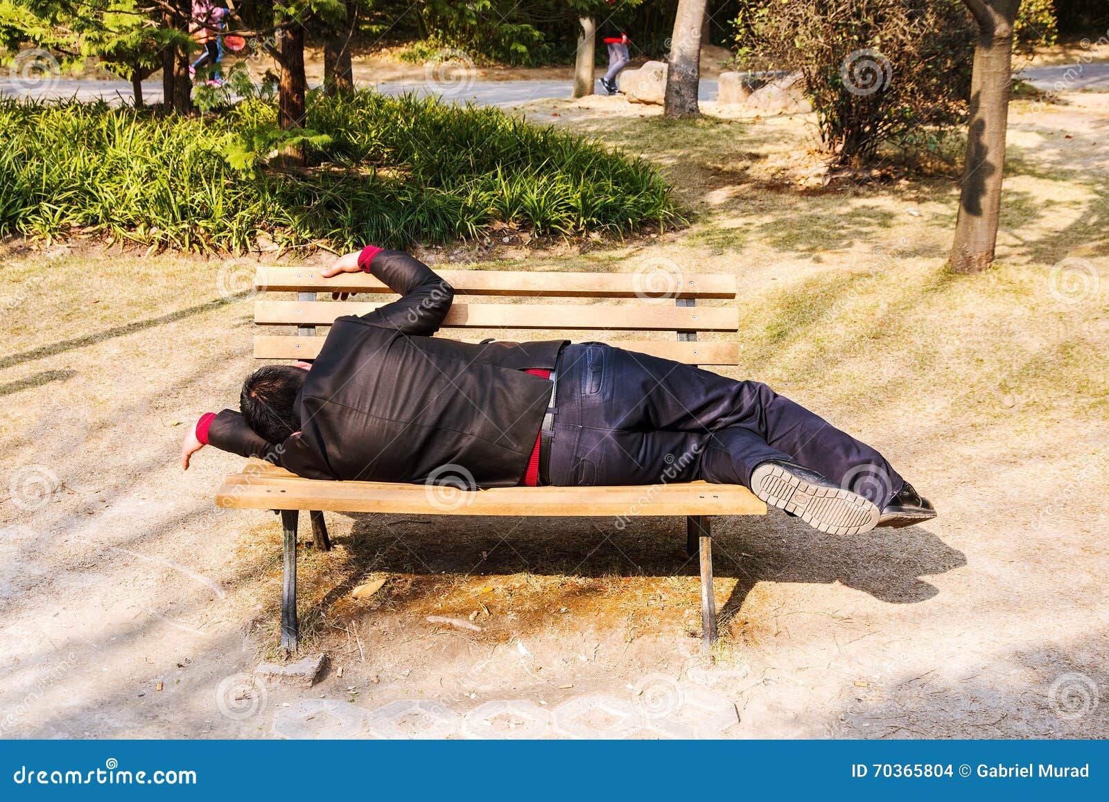 Tired Man Resting in a Park Editorial Stock Image - Image of workers ...