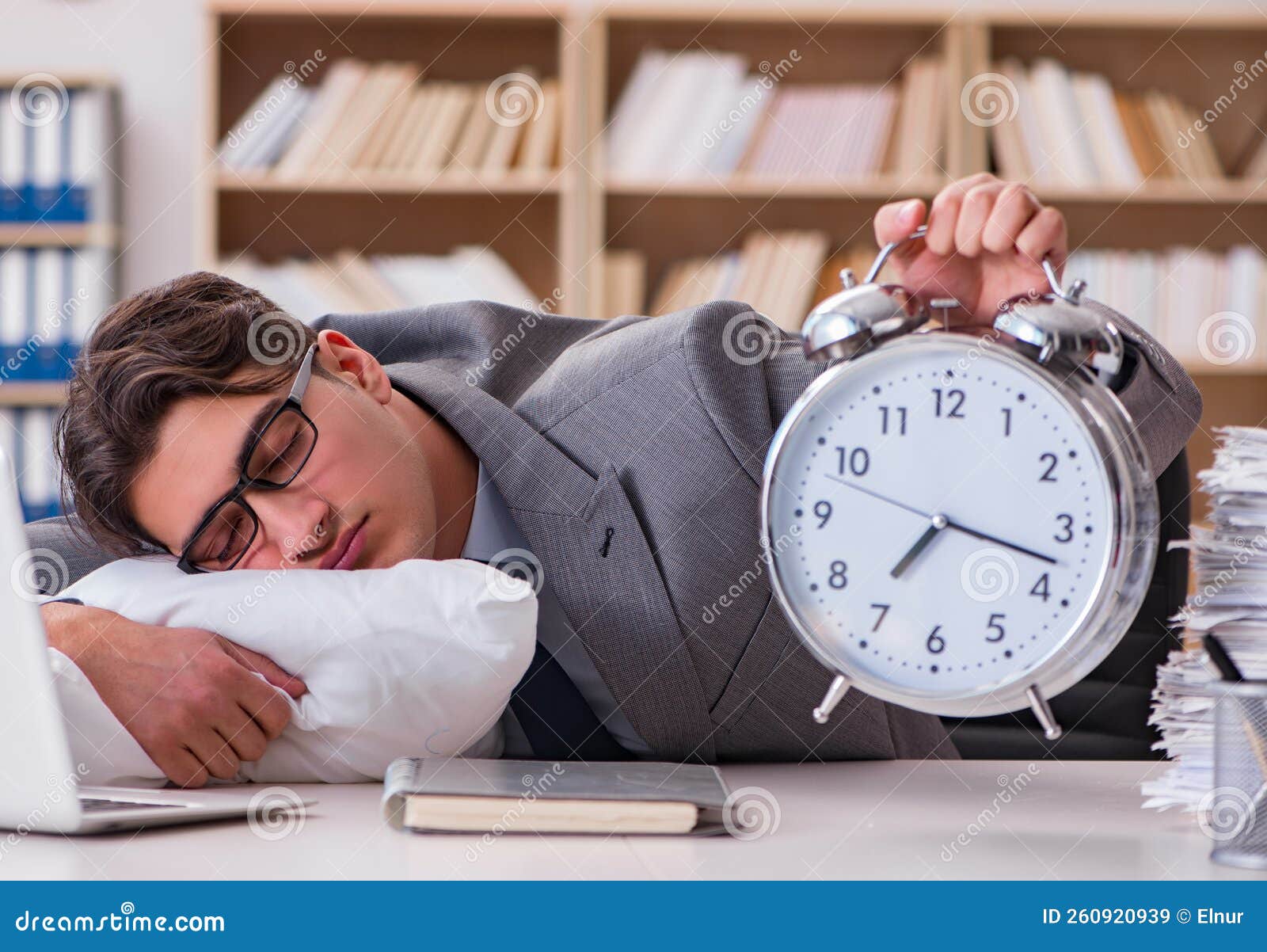 Tired Man Sleeping at Home Having Too Much Work Stock Image - Image of ...