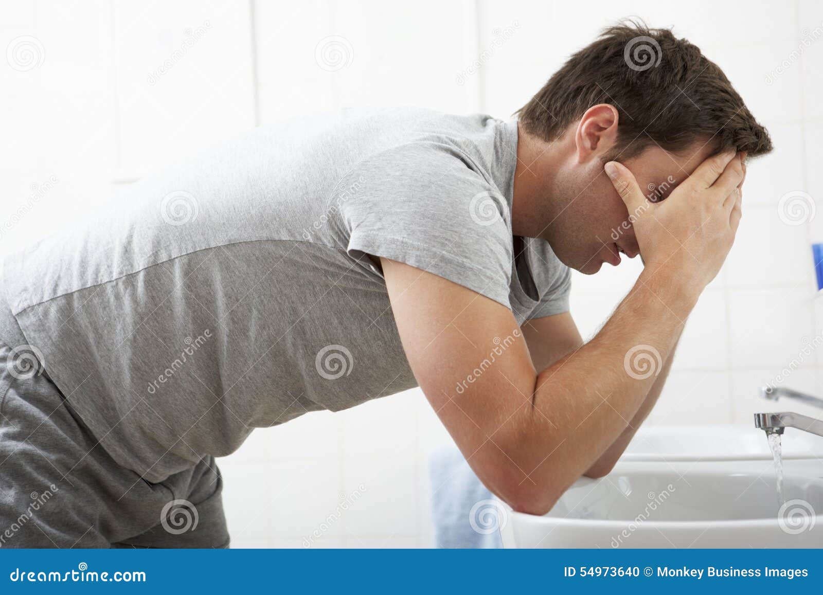 Tired Man Standing Bathroom Sink Stock Photos - Free & Royalty-Free ...