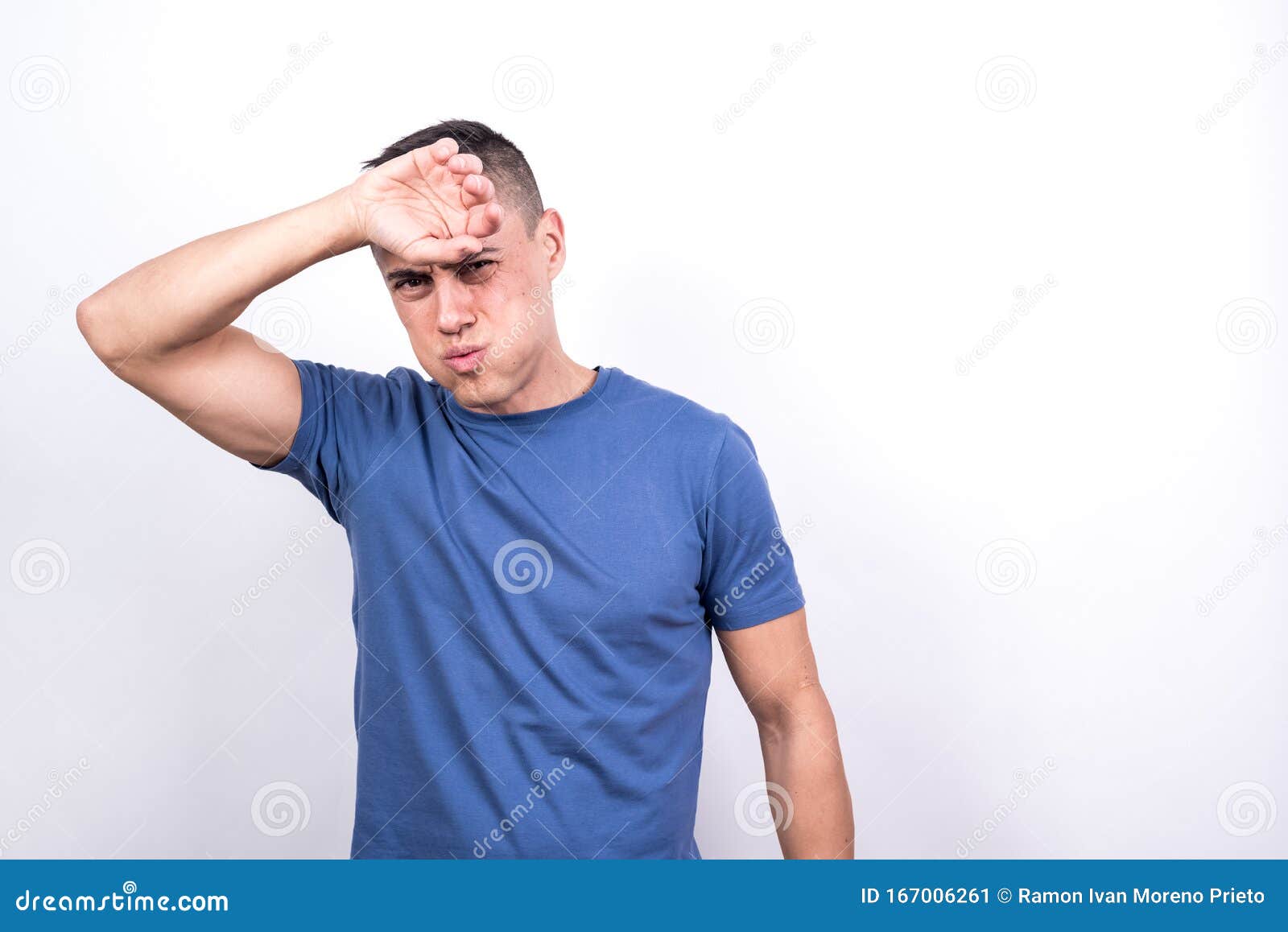 Tired man stock image. Image of hard, male, copy, fatigued - 167006261