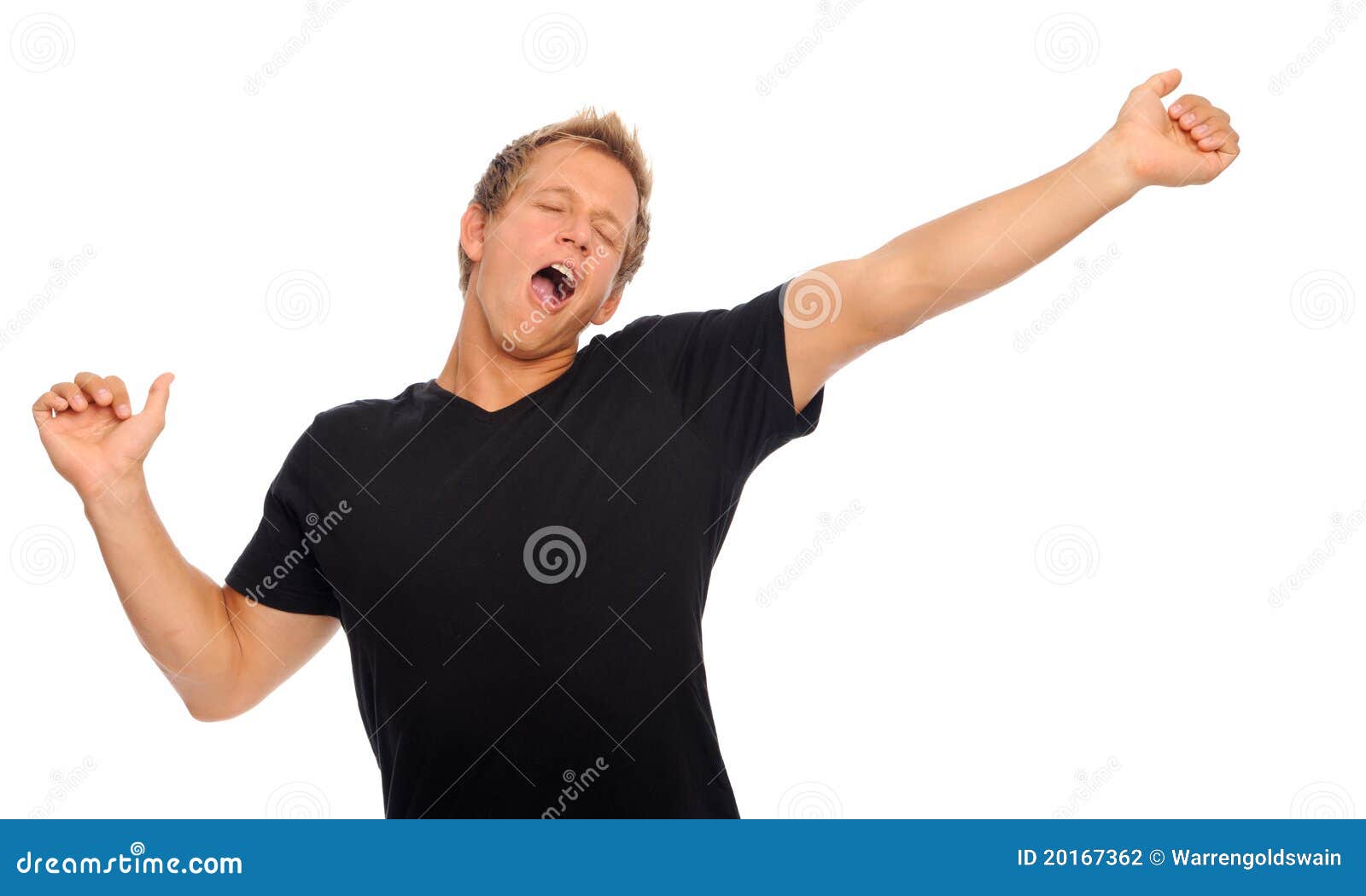 Tired man yawning stock photo. Image of action, gesture - 20167362