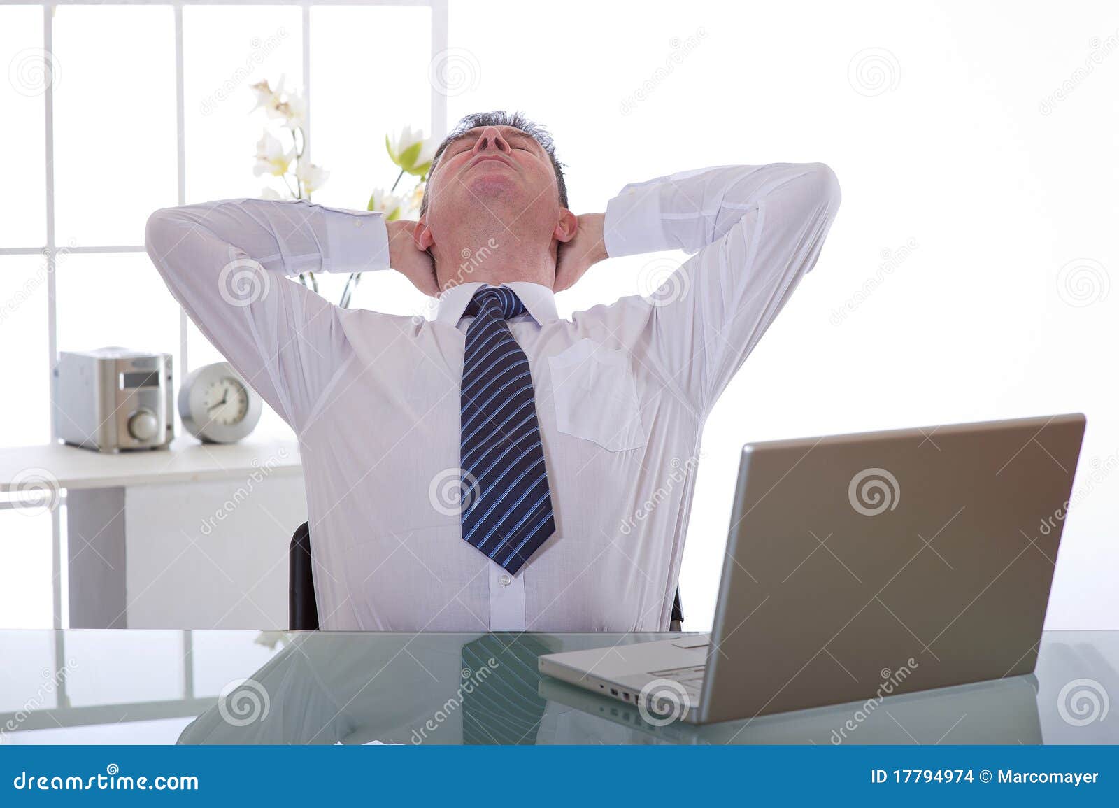 Tired Manager at work stock photo. Image of caucasian - 17794974