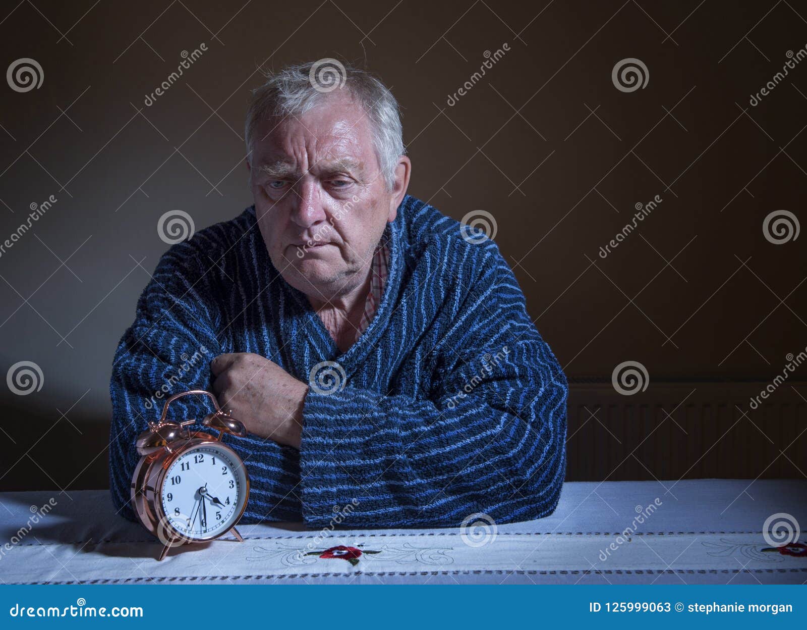 Tired Mature Man Awake in the Night Stock Image - Image of mature ...