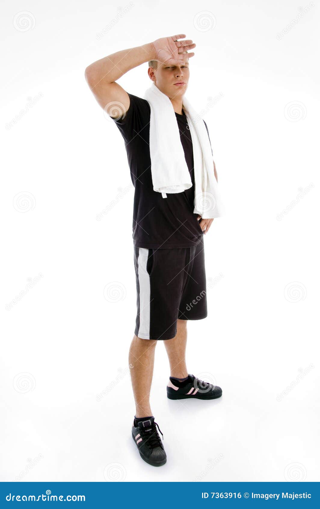 Tired Muscular Man Sitting On Box In Crossfit Gym Royalty-Free Stock ...