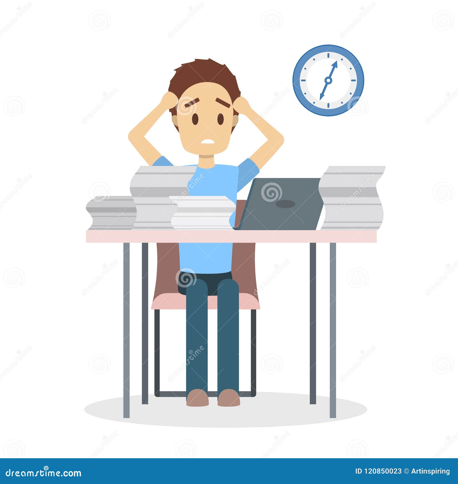 Tired Office Worker with Huge Pile of Paper Stock Vector - Illustration ... Tired Office Worker with Huge Pile of Paper Stock Vector - Illustration ...