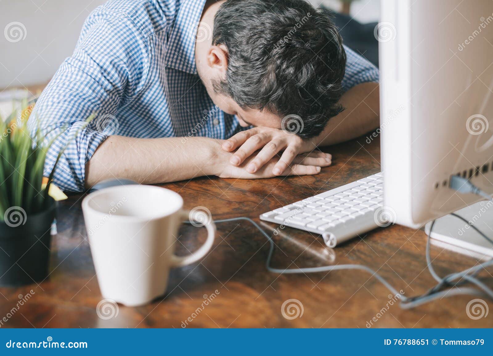 Tired Office Worker Sleeping Stock Image - Image of notebook, person ...