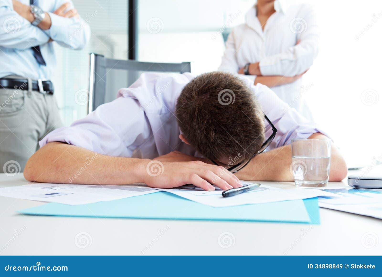 Tired office worker stock image. Image of sleeping, executive - 34898849