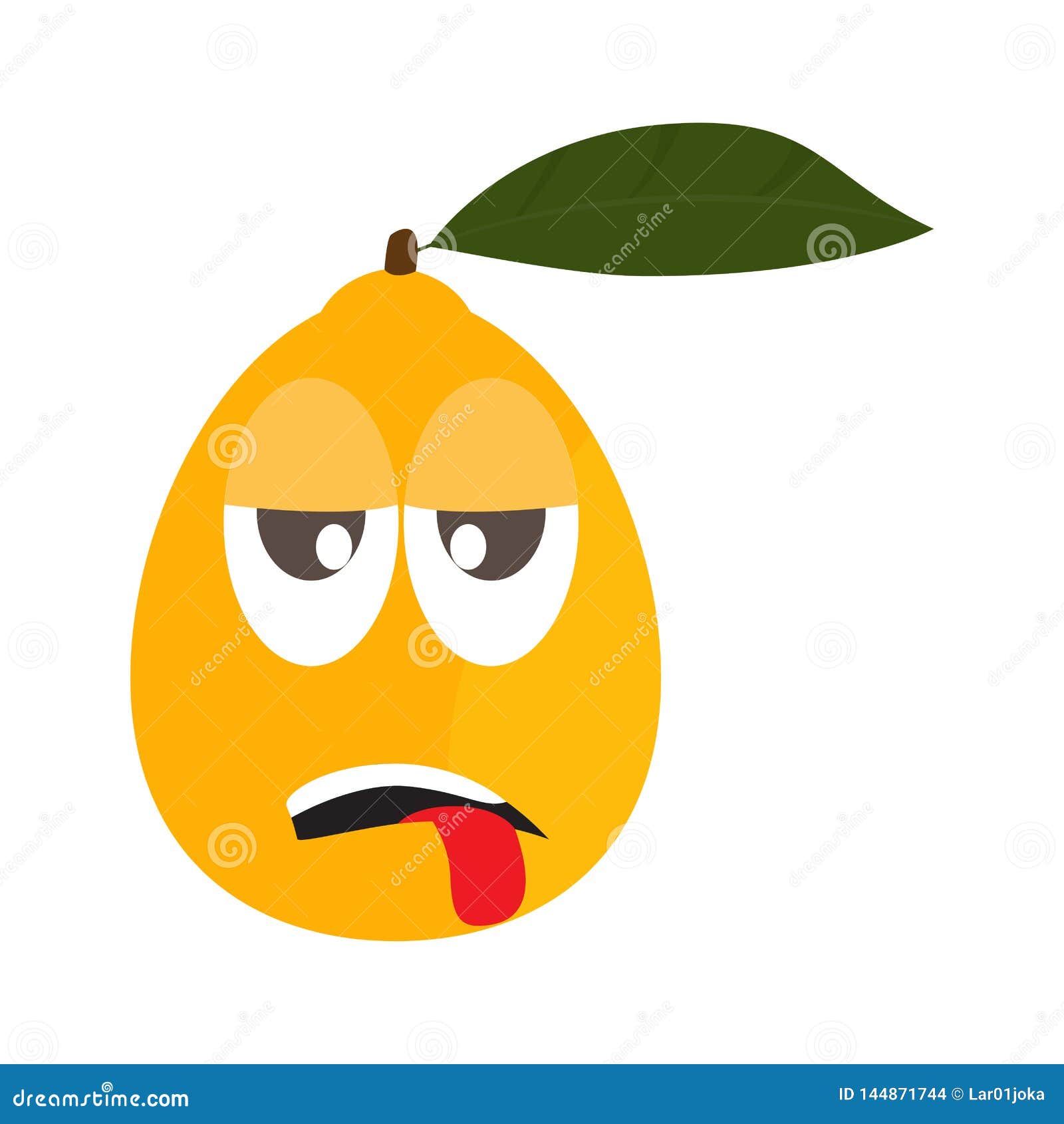 Tired orange cartoon stock vector. Illustration of vitamin - 144871744