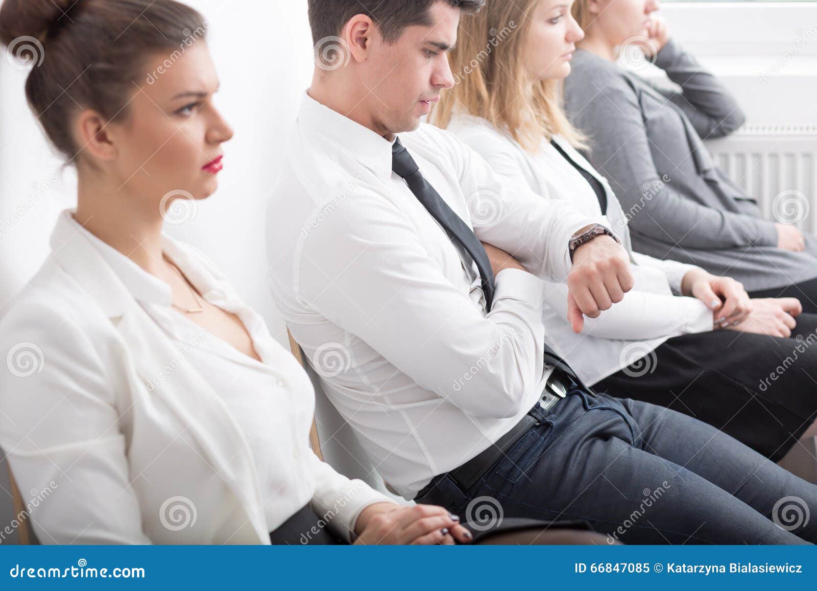 Tired people in queue stock image. Image of tired, corporation - 66847085