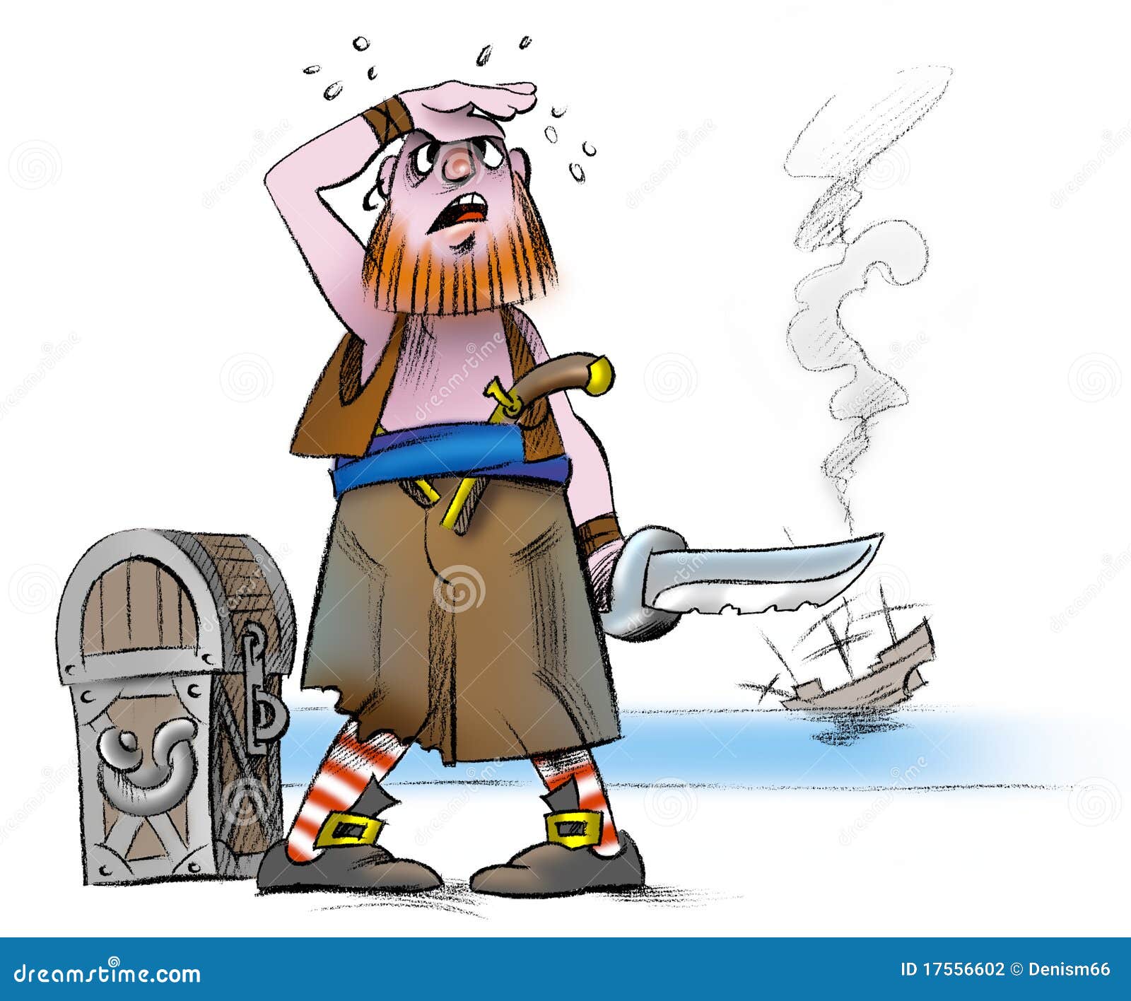 Tired_pirate stock illustration. Illustration of weariness - 17556602