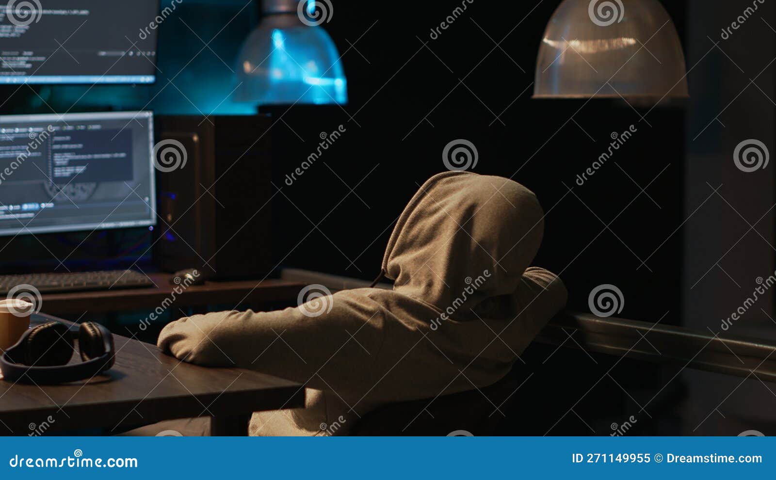 Tired Programmer Falling with Chair Working Late at Night Stock Image ... Tired Programmer Falling with Chair Working Late at Night Stock Image ...