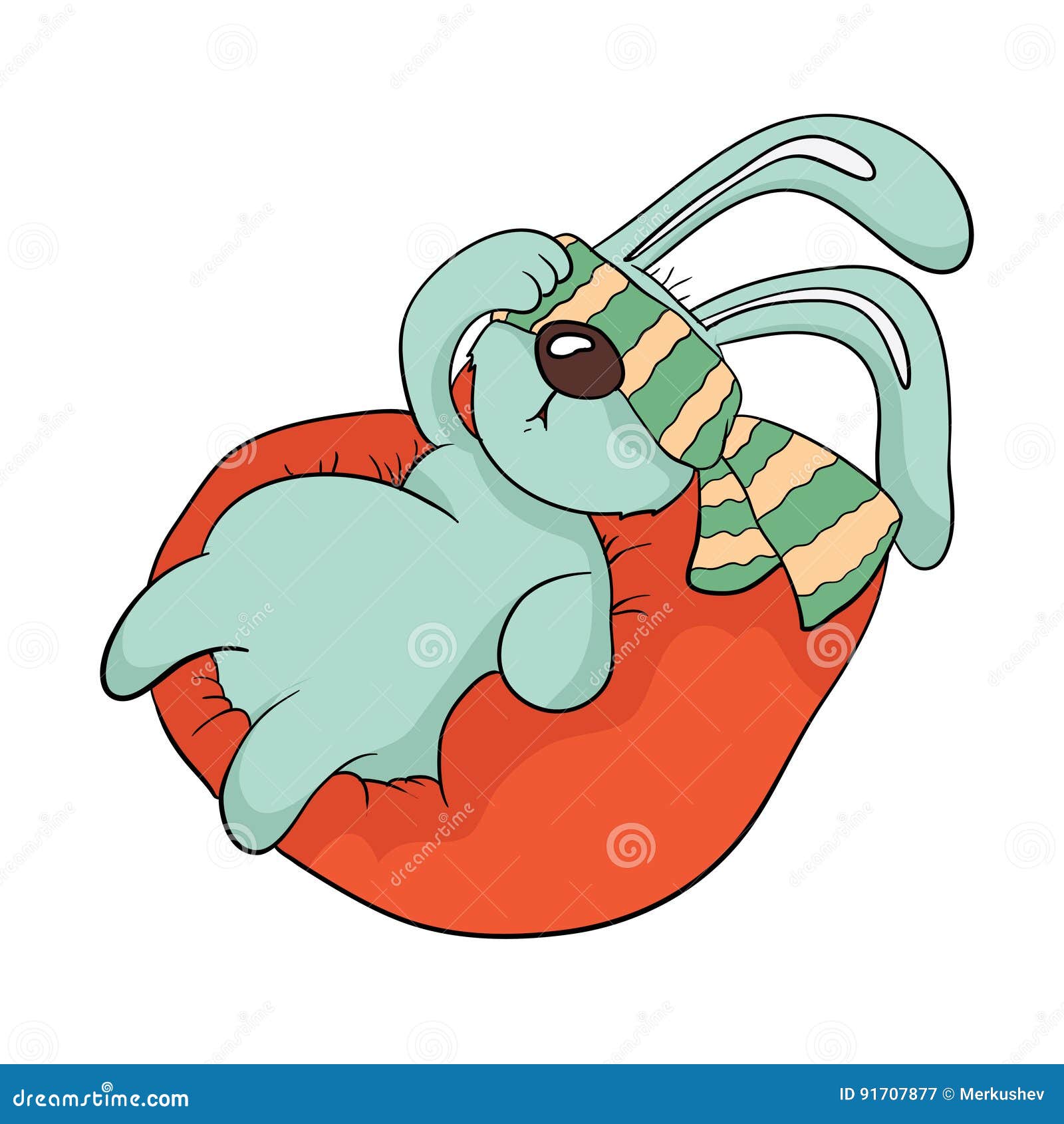 Tired Rabbit Face Emoticon Filled Outline Icon Cartoon Vector ...