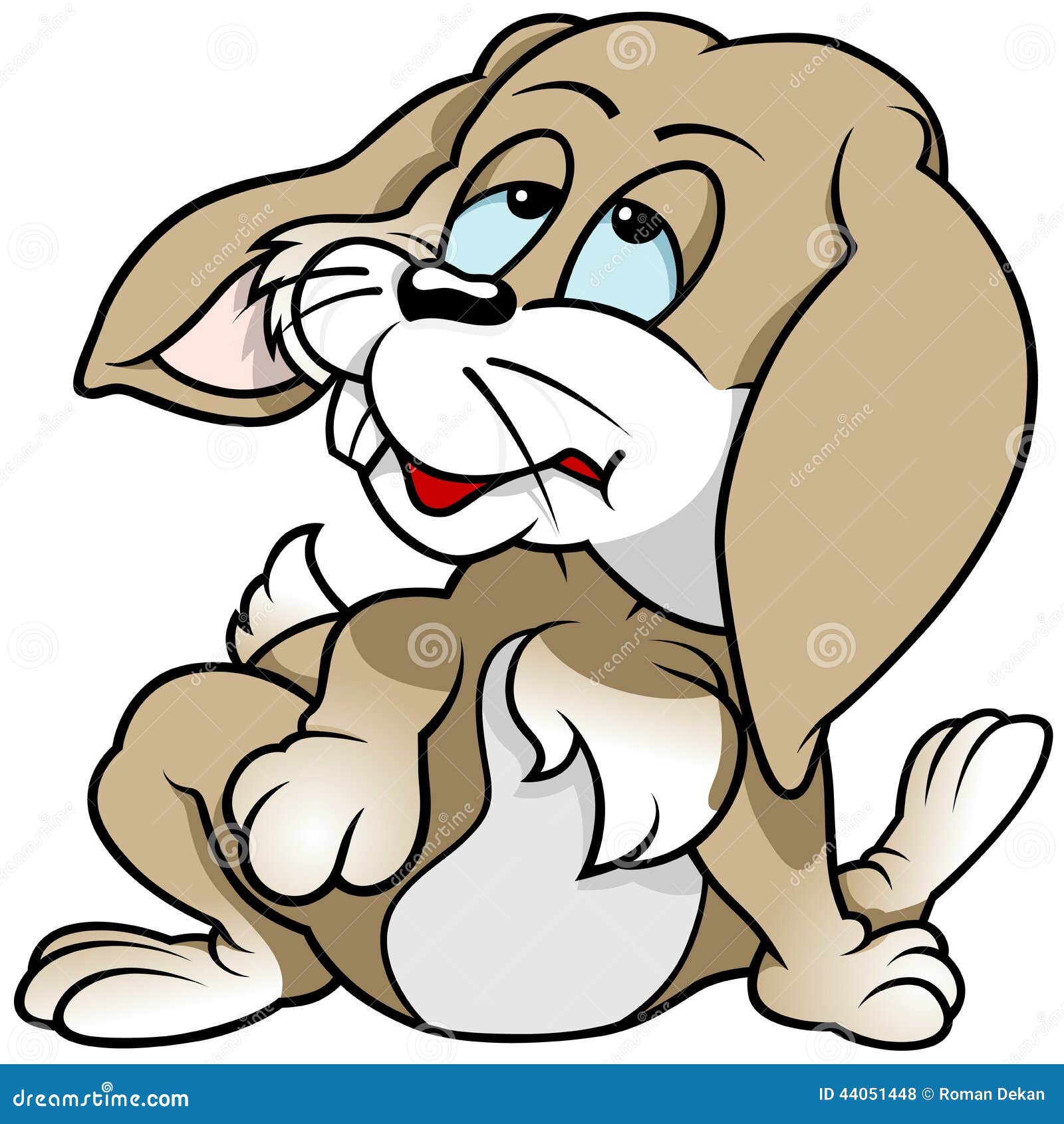 Tired Rabbit Face Emoticon Filled Outline Icon Cartoon Vector ...