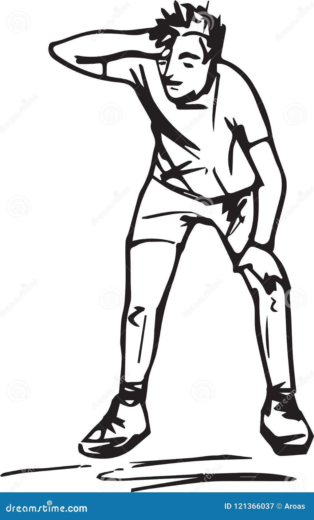 Tired runner illustration stock vector. Illustration of male - 121366037