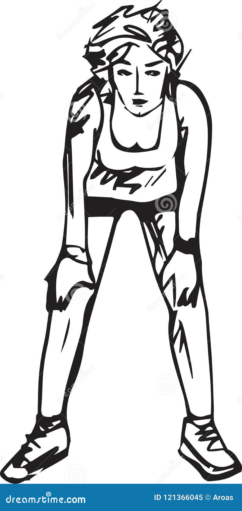 Tired runner illustration stock vector. Illustration of female - 121366045