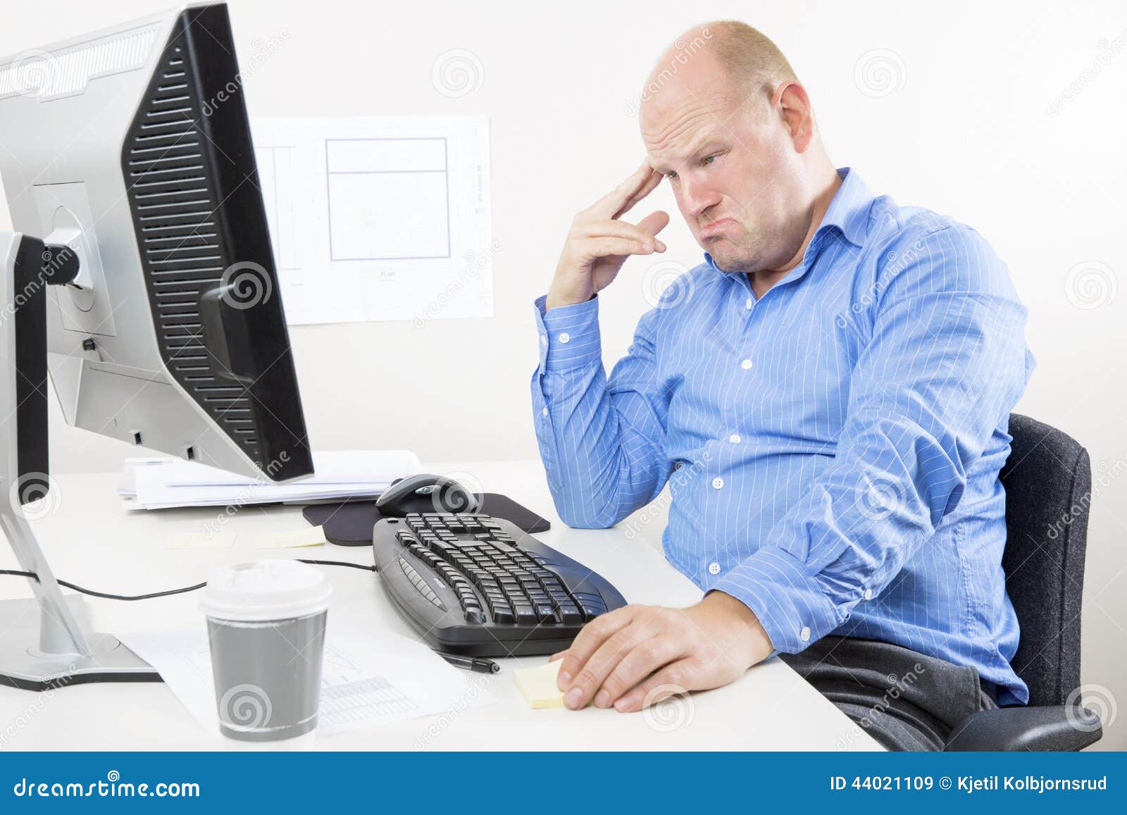 Tired and Sad Office Worker Stock Image - Image of office, business ...
