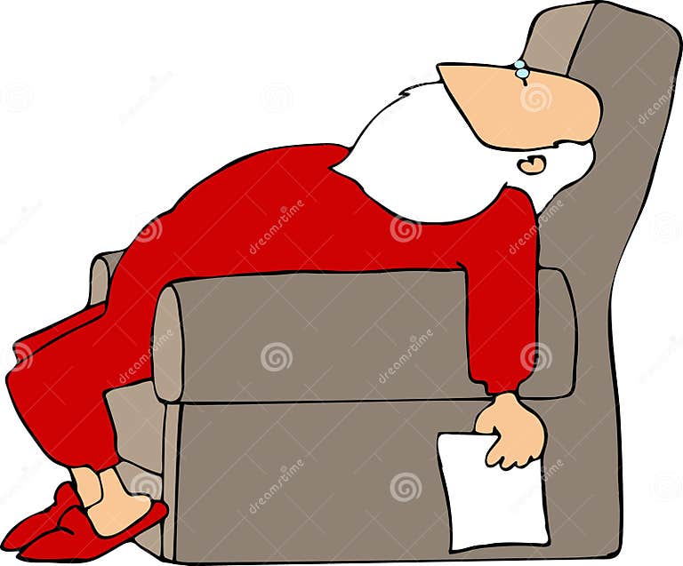 Tired Santa stock illustration. Illustration of sleep - 1454858