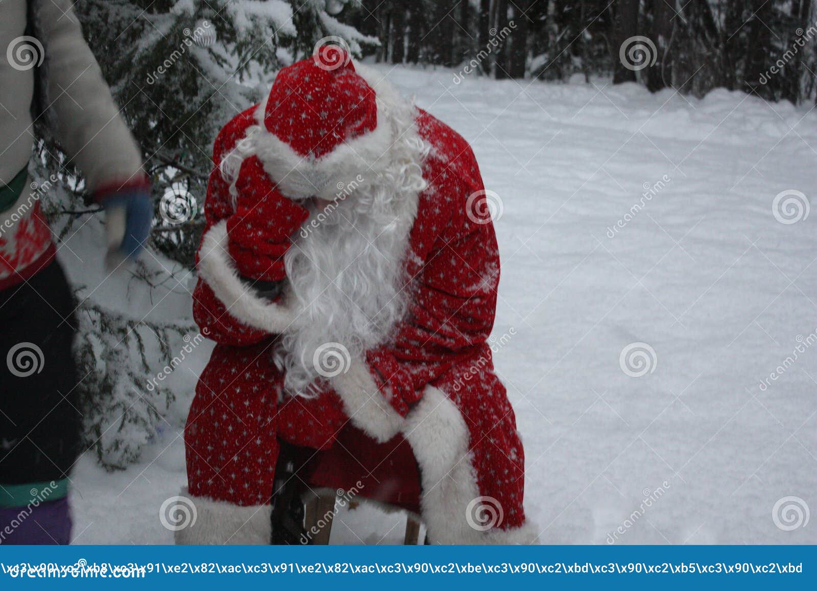 Tired Santa Claus. stock image. Image of nature, performance - 79801149