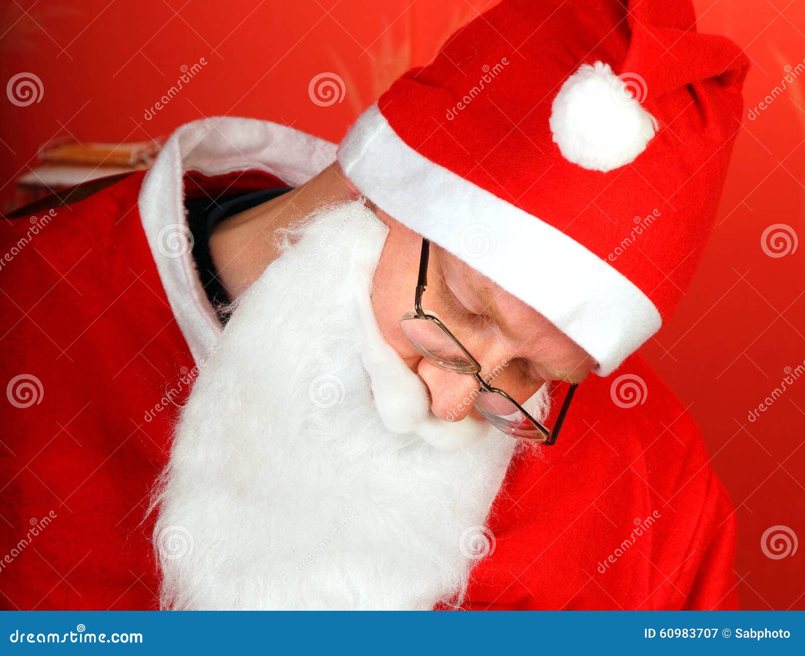 Tired Santa Claus stock image. Image of overtired, caucasian - 60983707
