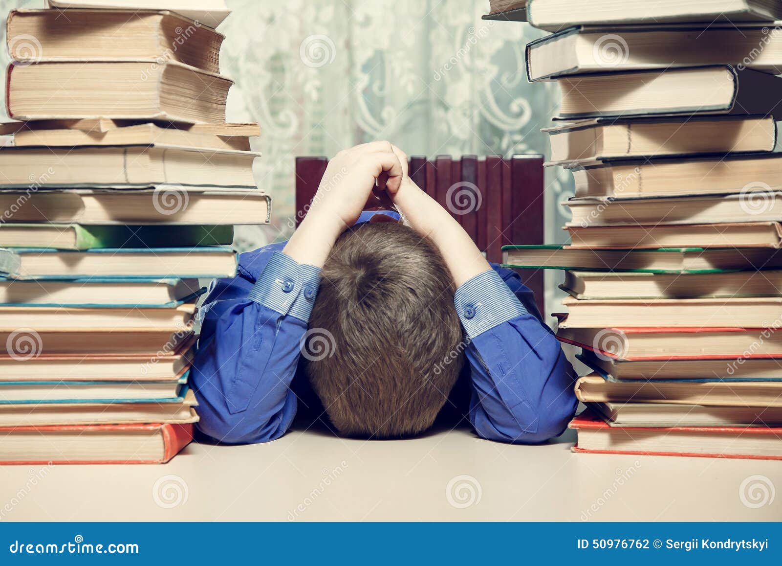 Tired school boy stock photo. Image of education, tired - 50976762