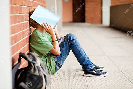Tired school student stock image. Image of education - 24780775