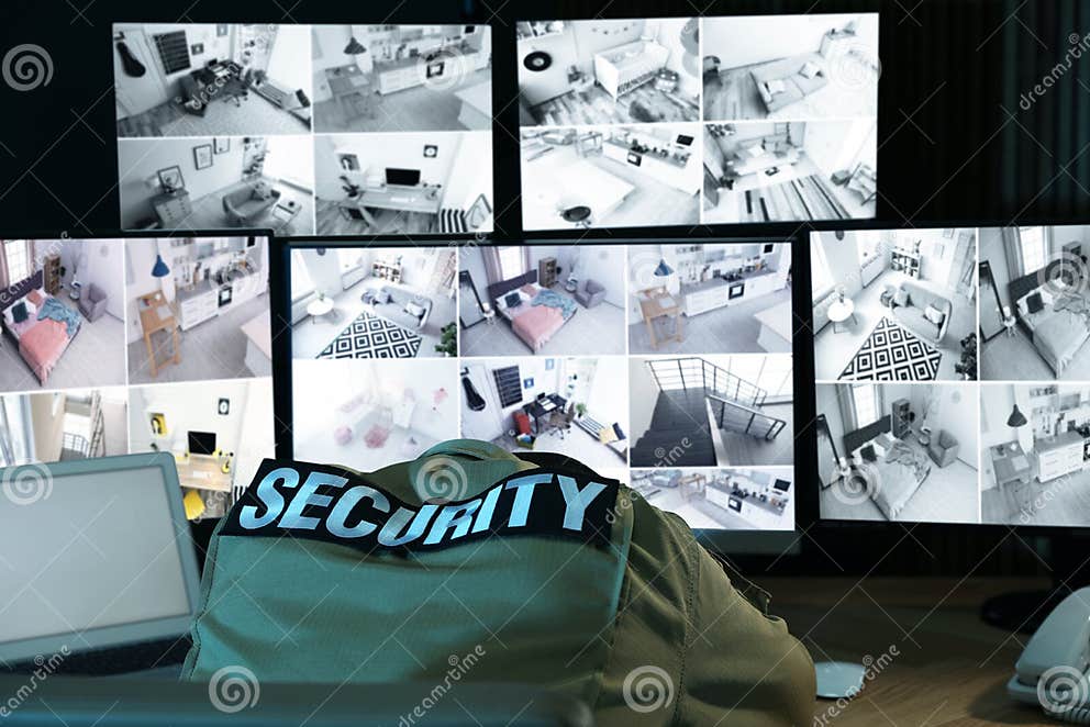 Tired Security Guard Sleeping at Workplace Stock Image - Image of ...
