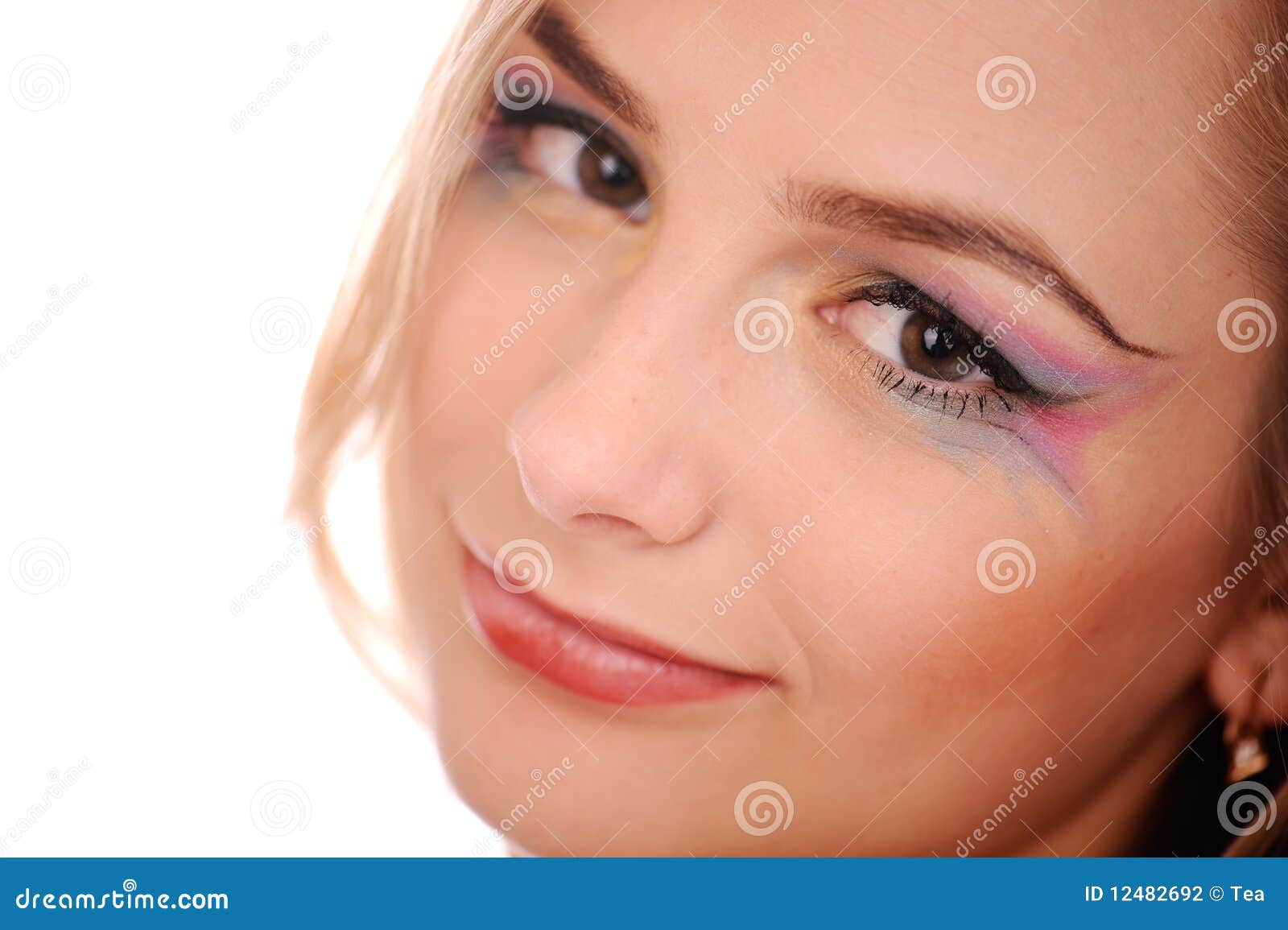 Tired smile stock photo. Image of eyelash, beautiful - 12482692