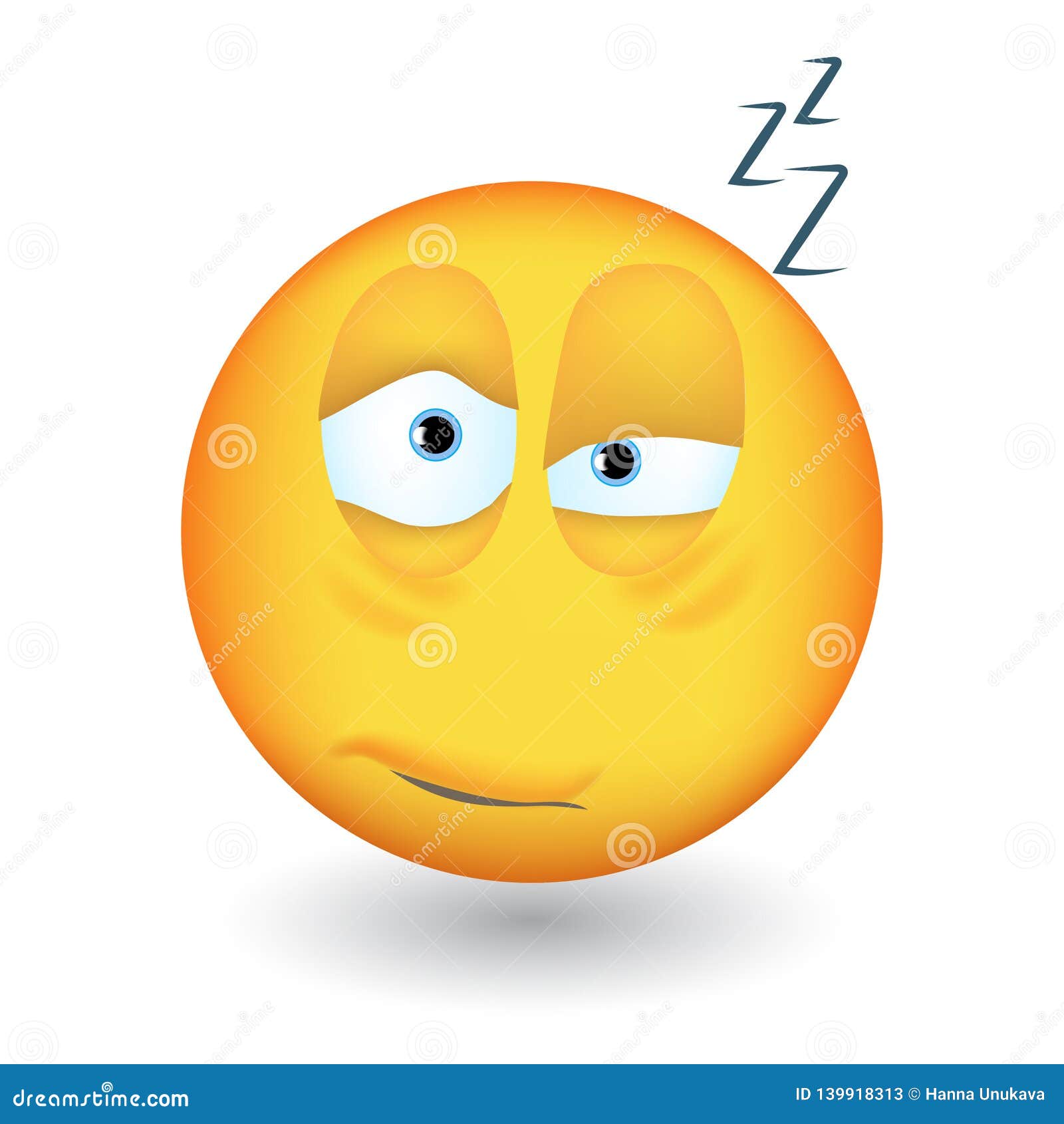 Tired Smiley almost Fell Asleep Stock Vector - Illustration of thumb ...