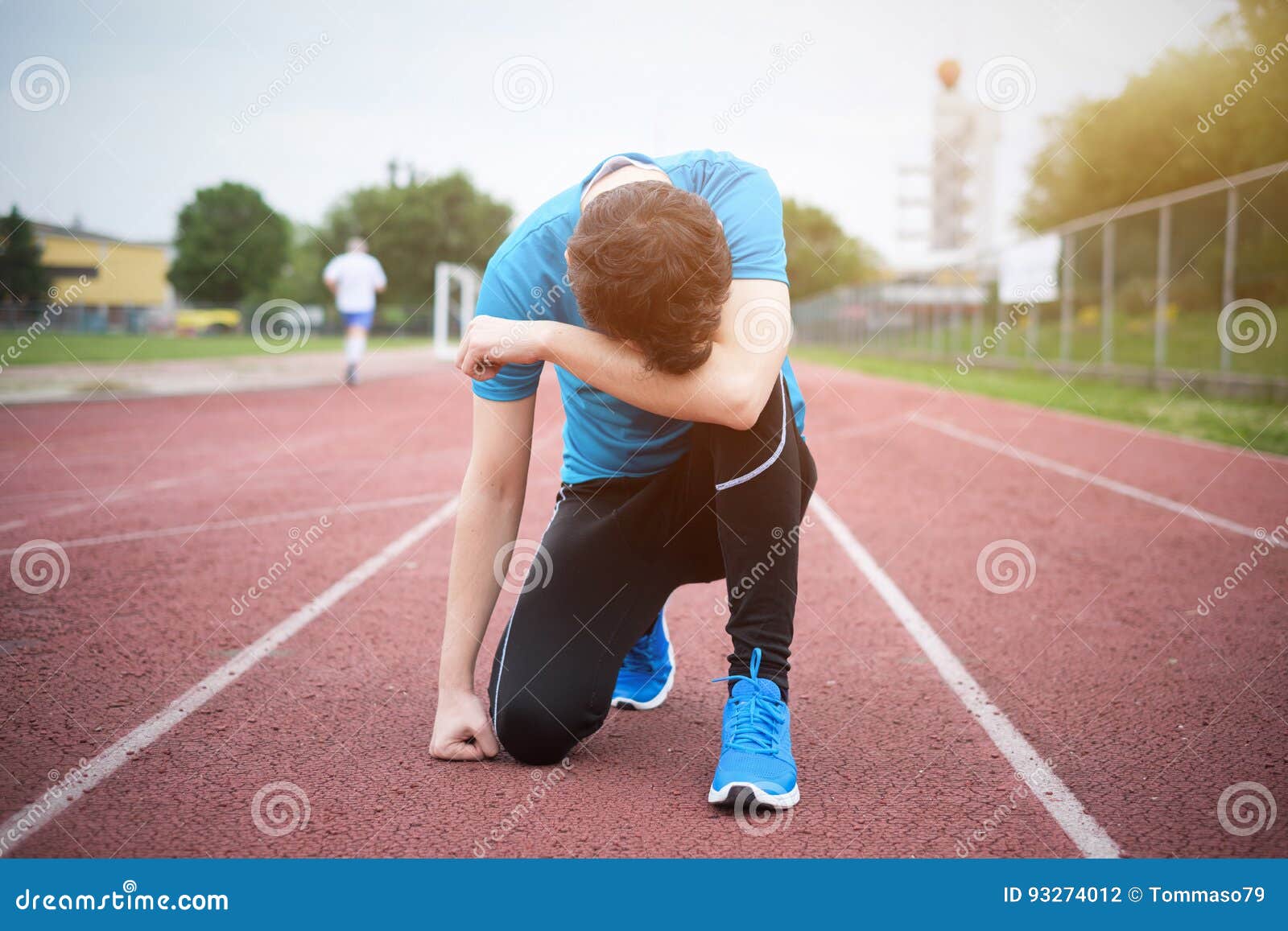 Tired Sportsman Feeling Exhausted and Defeated Stock Photo - Image of ...