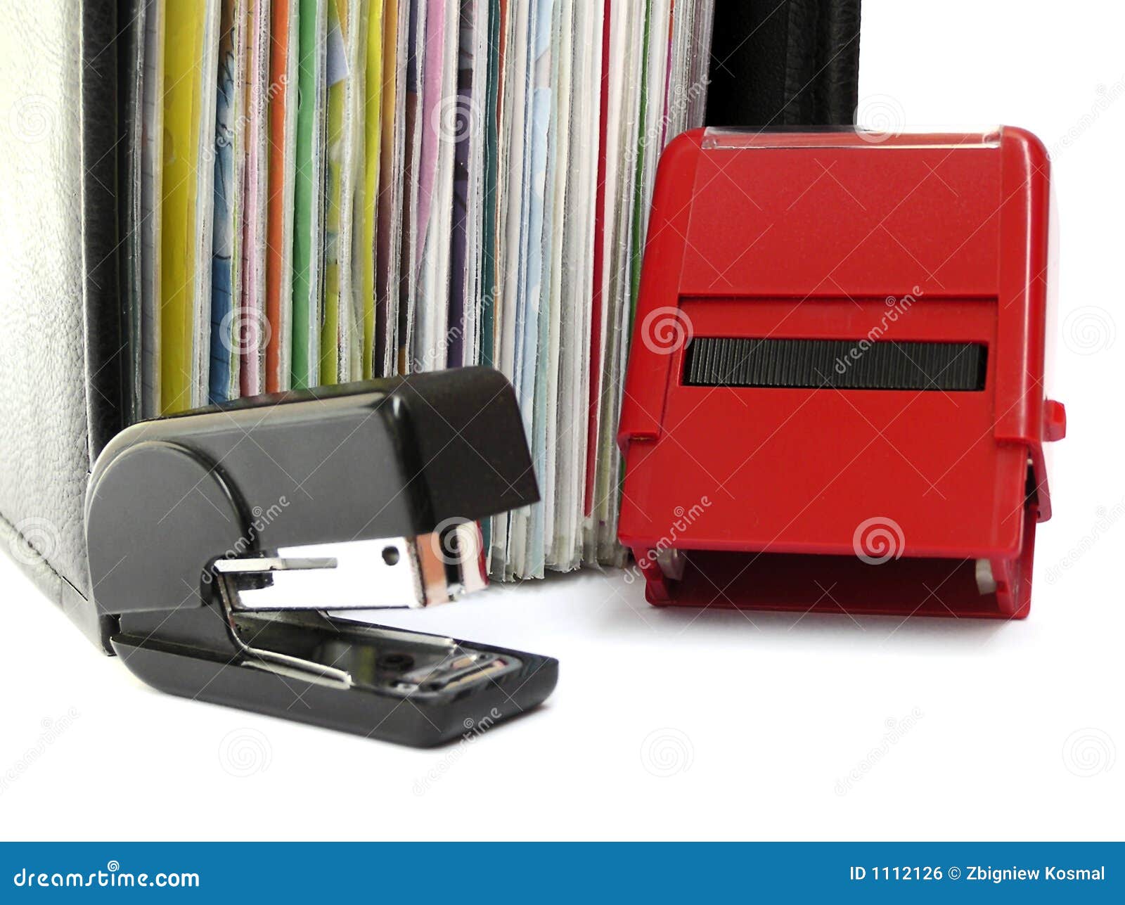 A Stapler And The Documents Files In Office On The Table, Staple The ...
