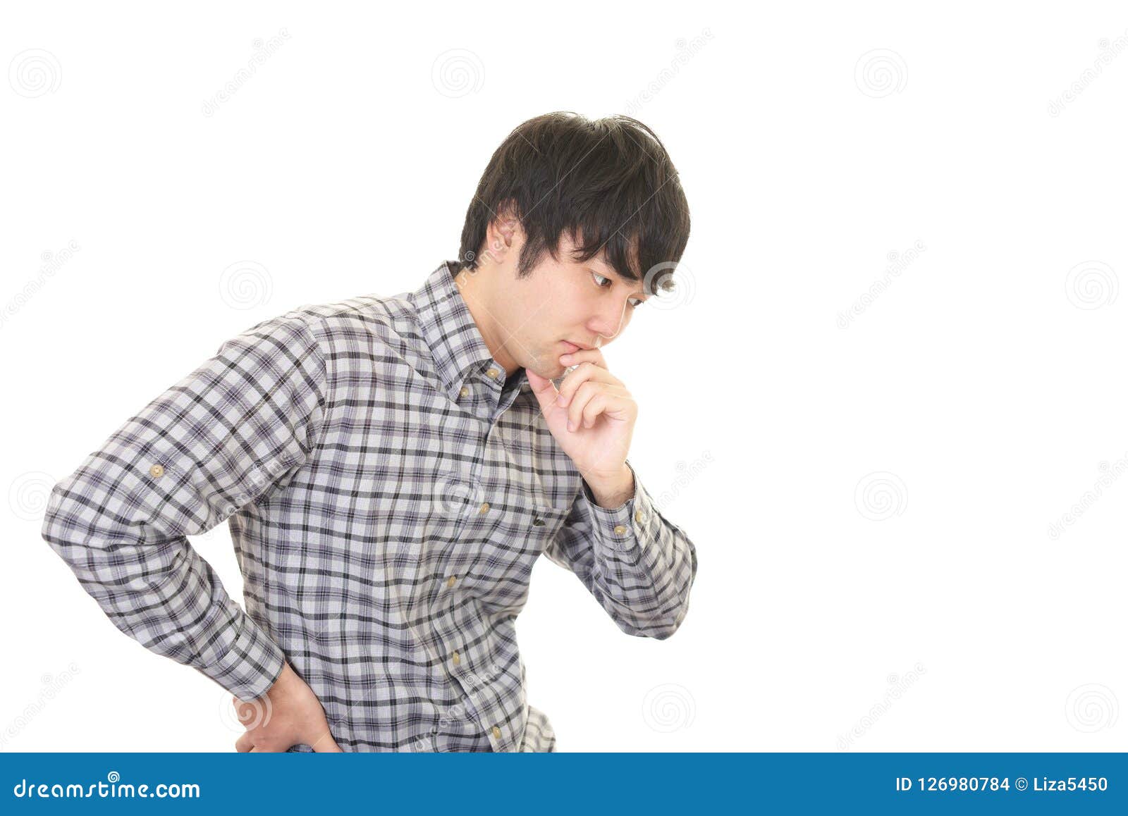 Disappointed Asian man stock photo. Image of anxiety - 126980784