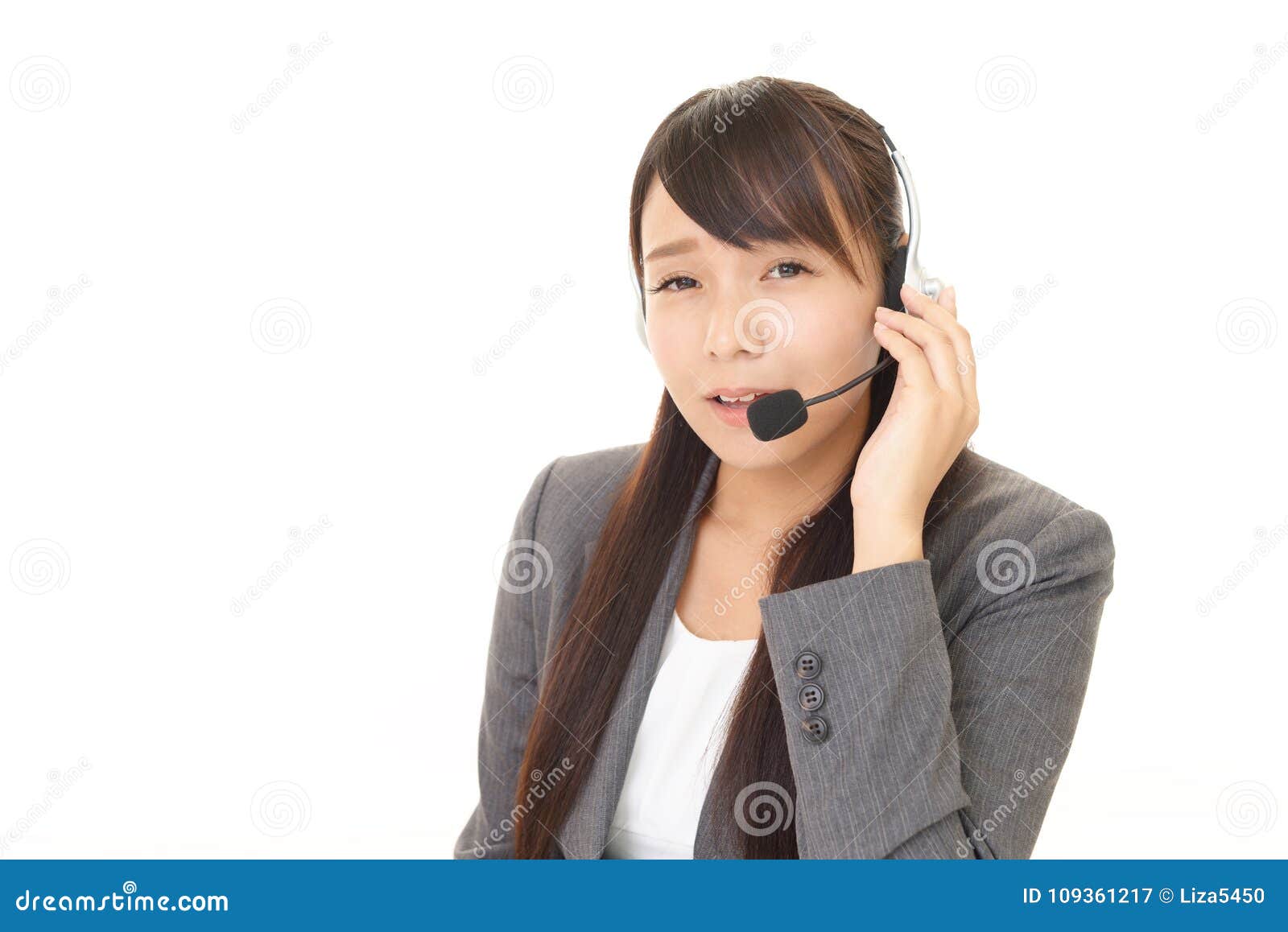 Tired call center operator stock image. Image of operator - 109361217