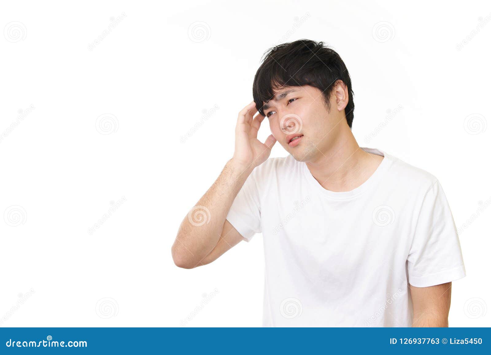 Tired and stressed man stock image. Image of anxiety - 126937763