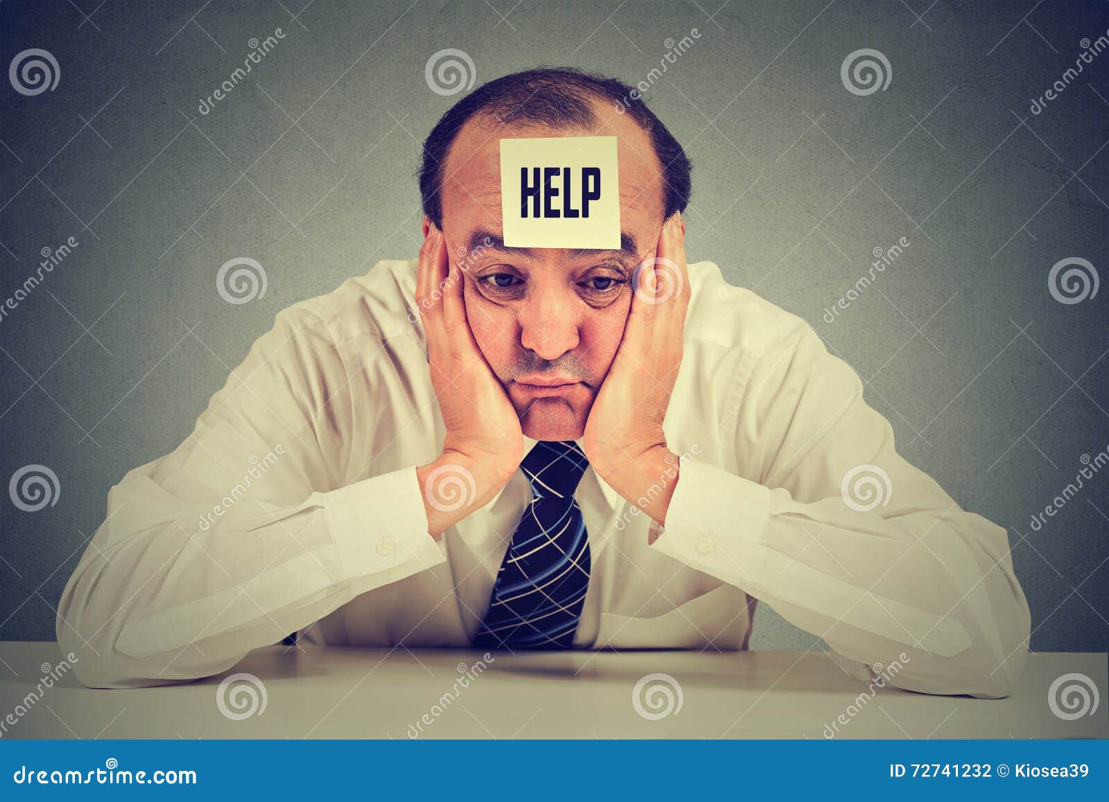 Tired, Stressed Middle Aged Employee Needs Help Stock Photo - Image of ...