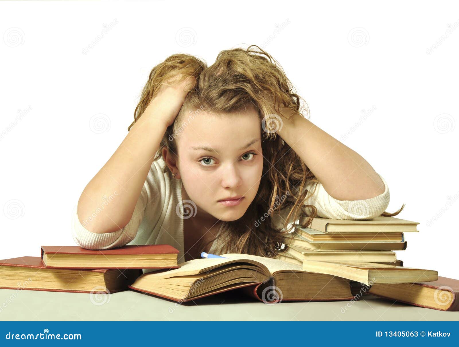 Tired student stock image. Image of teenager, stress - 13405063