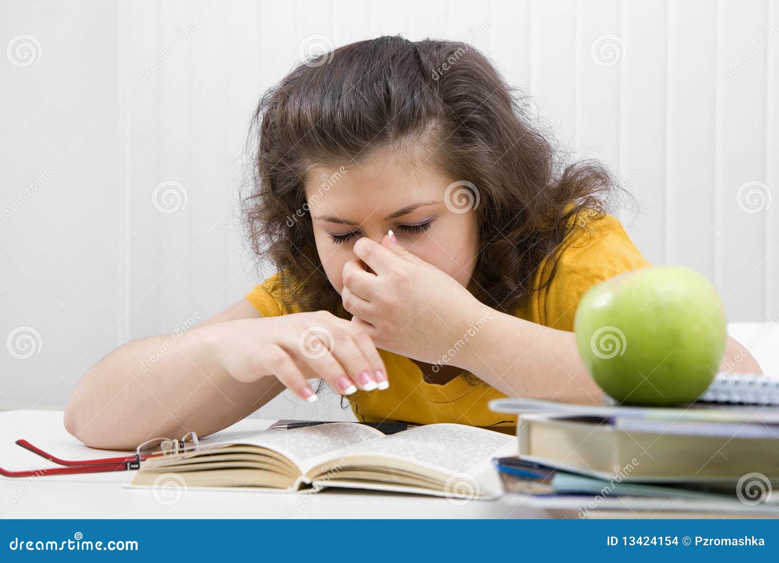 The tired student stock photo. Image of seated, student - 13424154