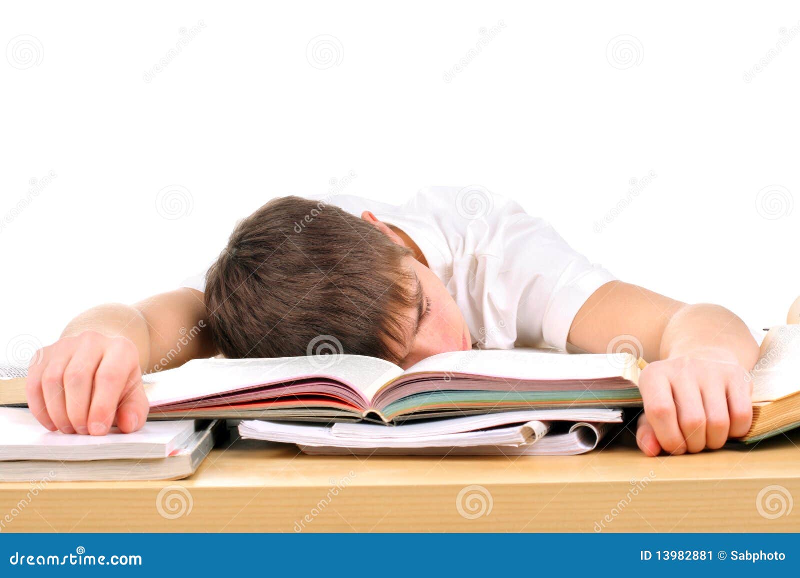 Tired student stock image. Image of exam, male, books - 13982881