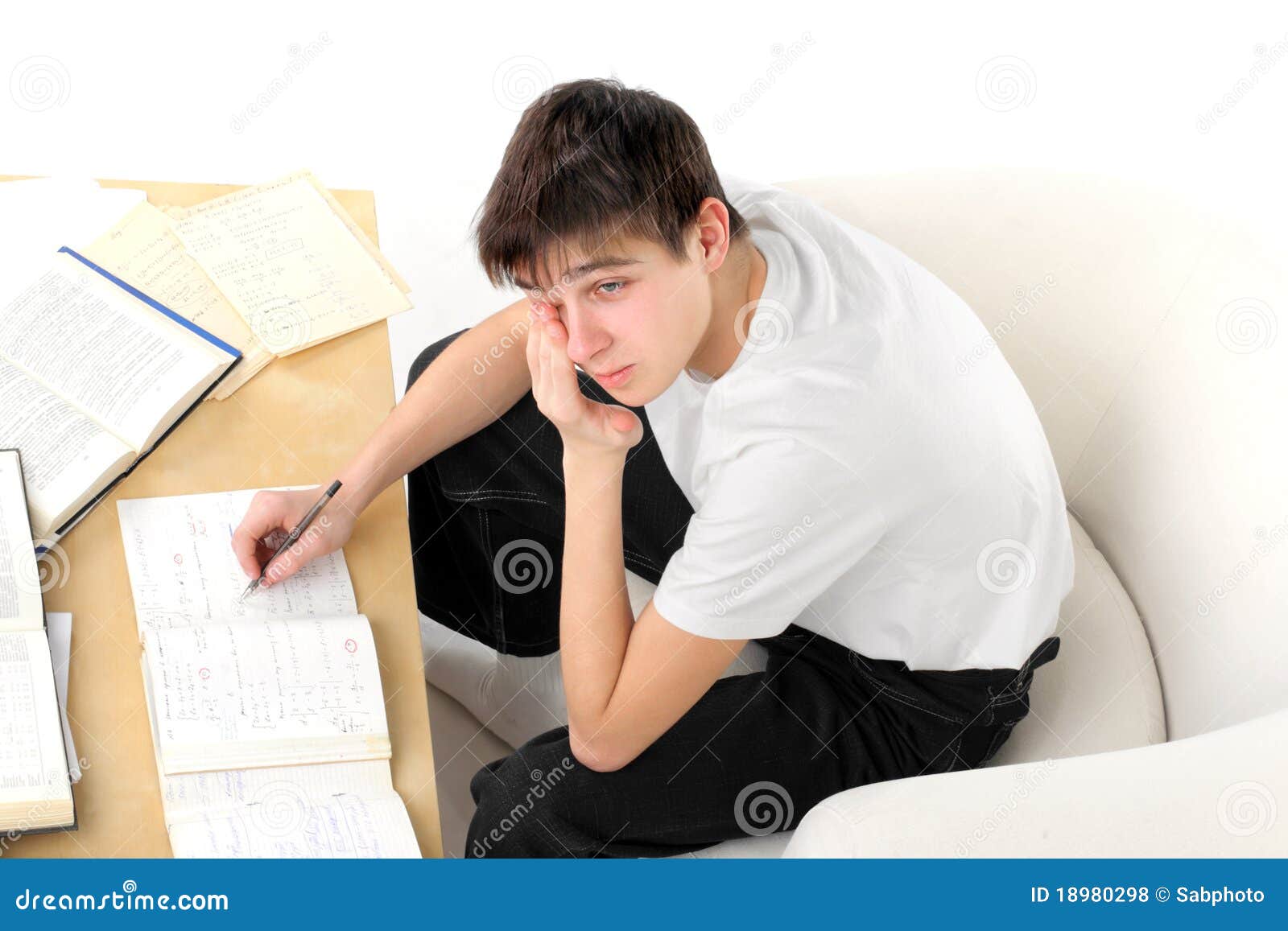 Tired student stock photo. Image of jeans, eyes, male - 18980298