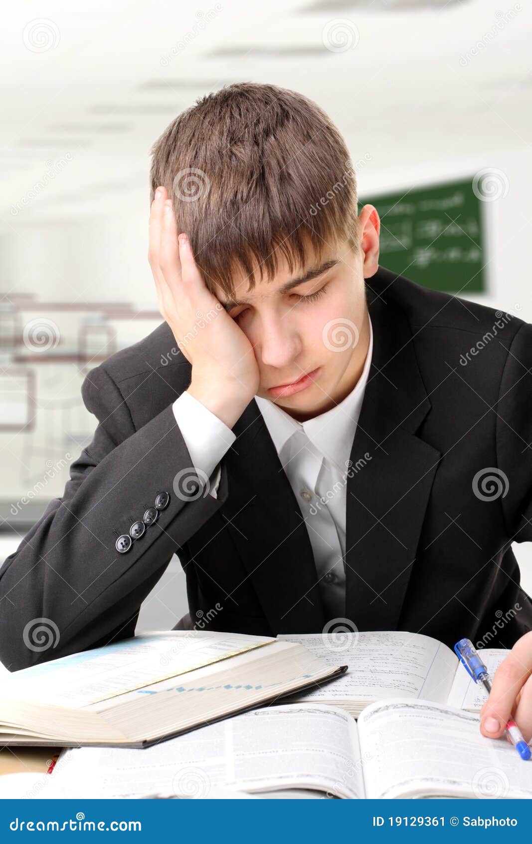 Tired student stock image. Image of hands, homework, indoor - 19129361