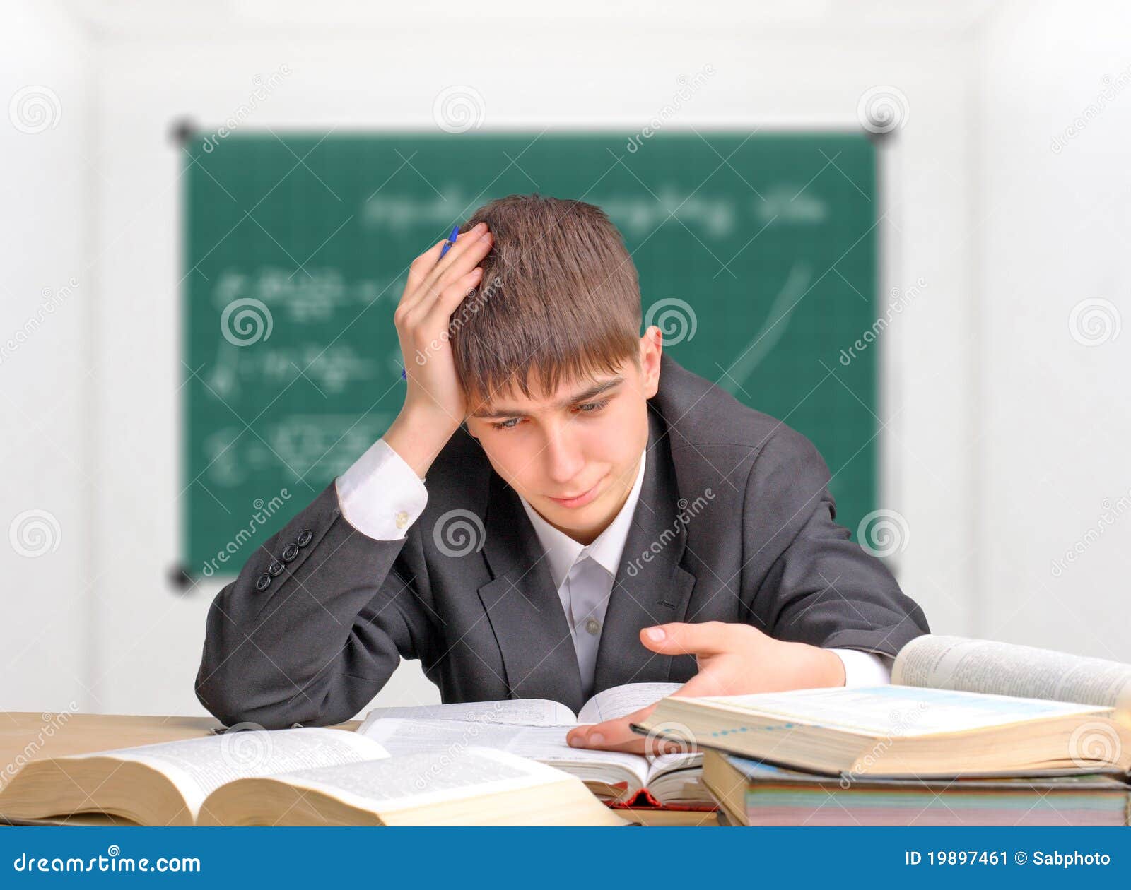 Tired student stock image. Image of male, hands, education - 19897461