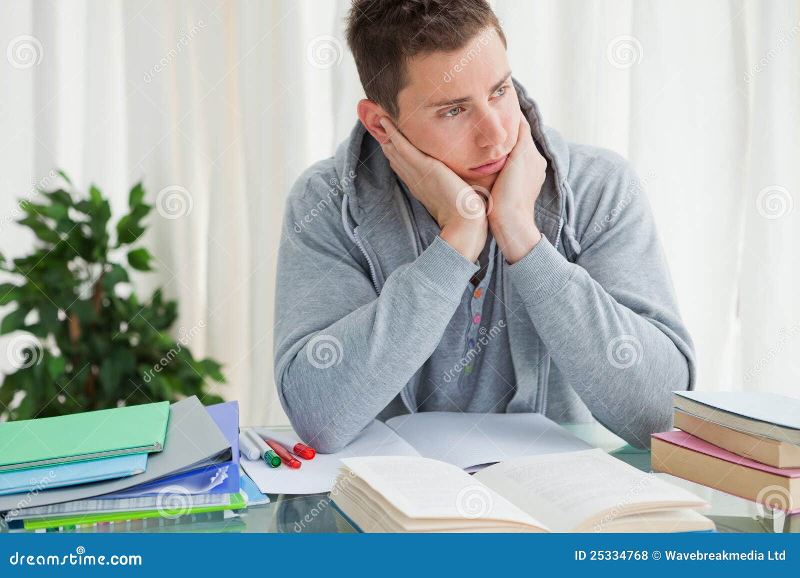 Tired student stock photo. Image of young, away, living - 25334768