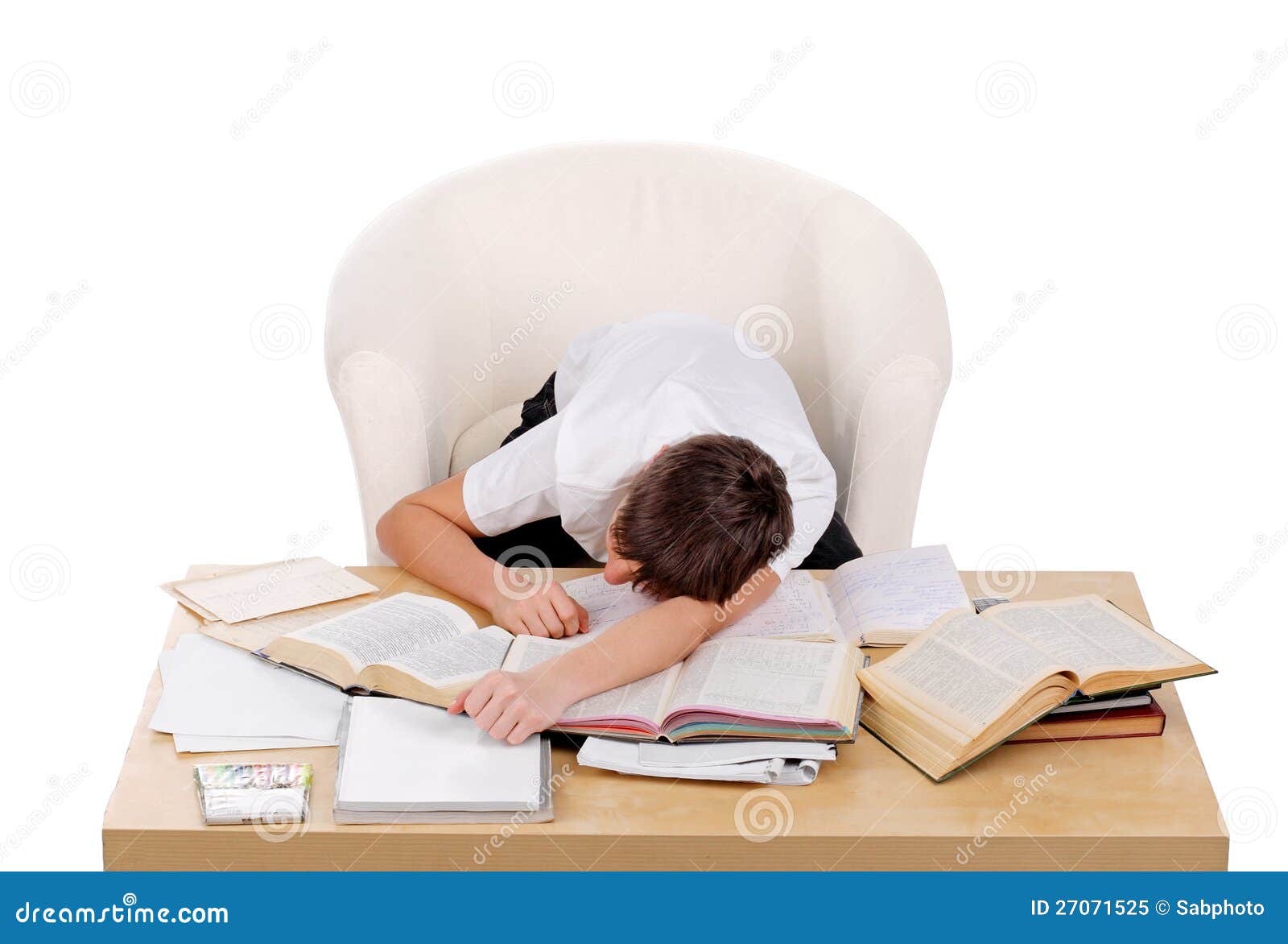 Tired student stock image. Image of handsome, education - 27071525