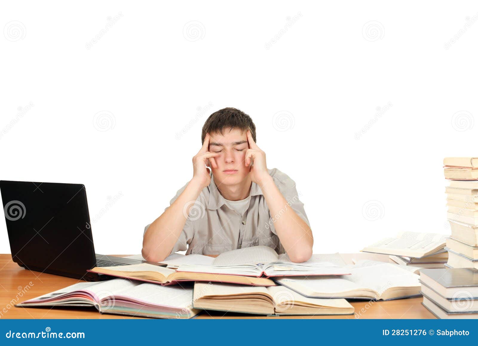Tired Student stock photo. Image of listless, notebook - 28251276